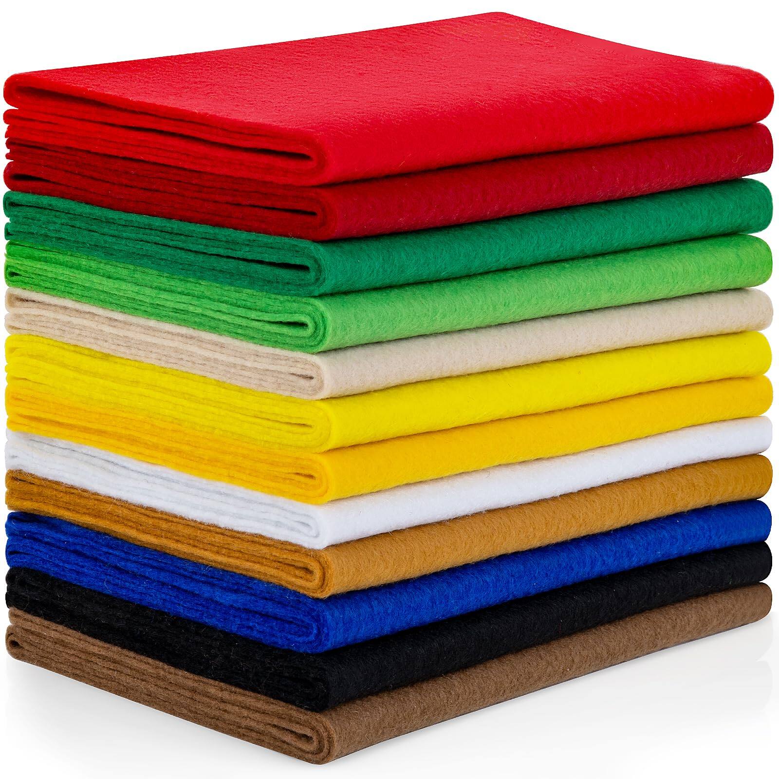 Fabibe 12 Rolls 8"x35"(20.5x90cm) 1.4mm Thick Soft Felt Fabric Sheet ...