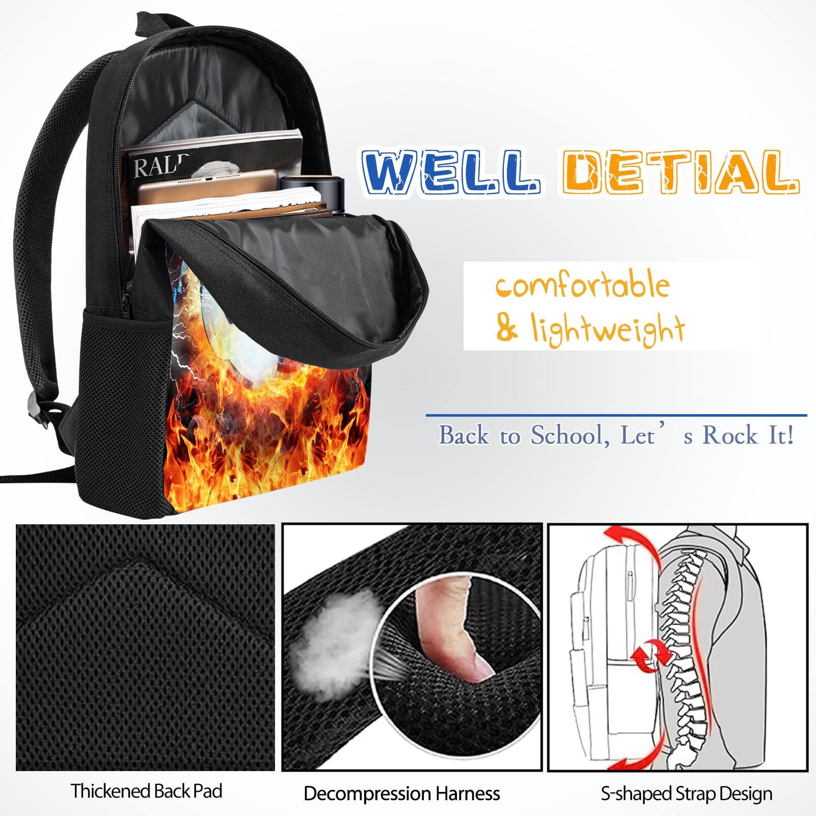 Live At Space 3pcs Soccer Backpack Set For Lightweight Large With Lunch ...