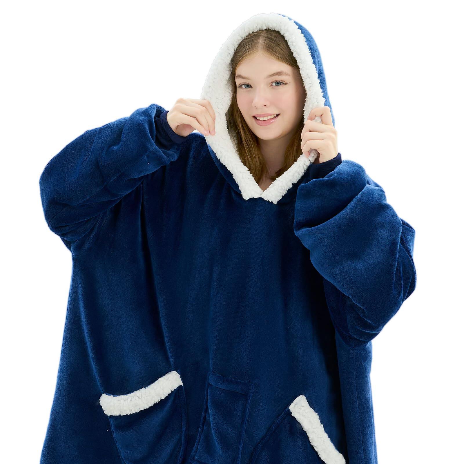 NICHOLAS KLEIN Oversized Wearable Blanket Hoodie For Adults: Sherpa ...