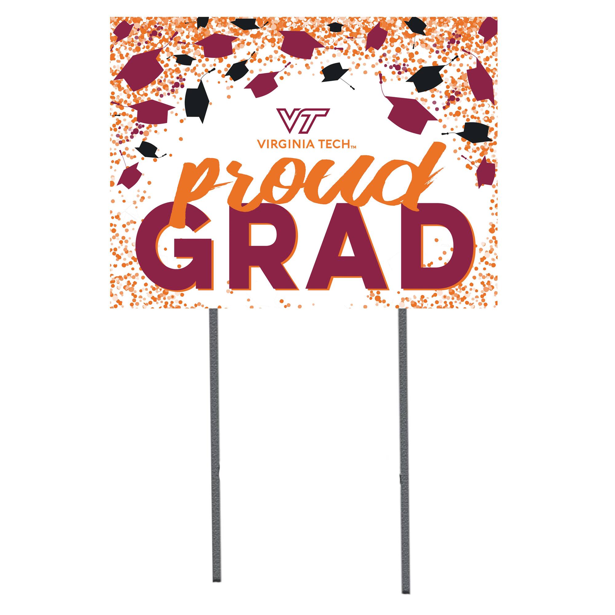 Jardine Virginia Tech Hokies 18'' x 24'' Grad Yard Sign White 4940155 ...