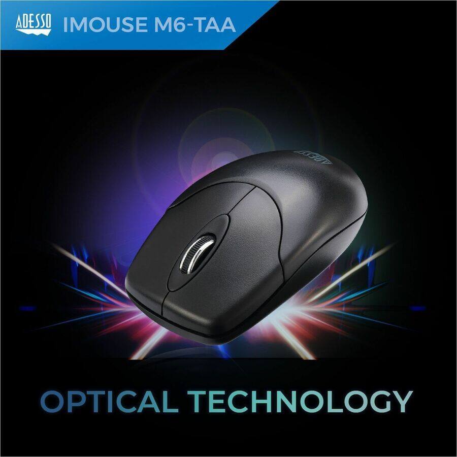 Adesso iMouse M6 TAA Optical Scroll Mouse (TAA Compliant) Full size ...