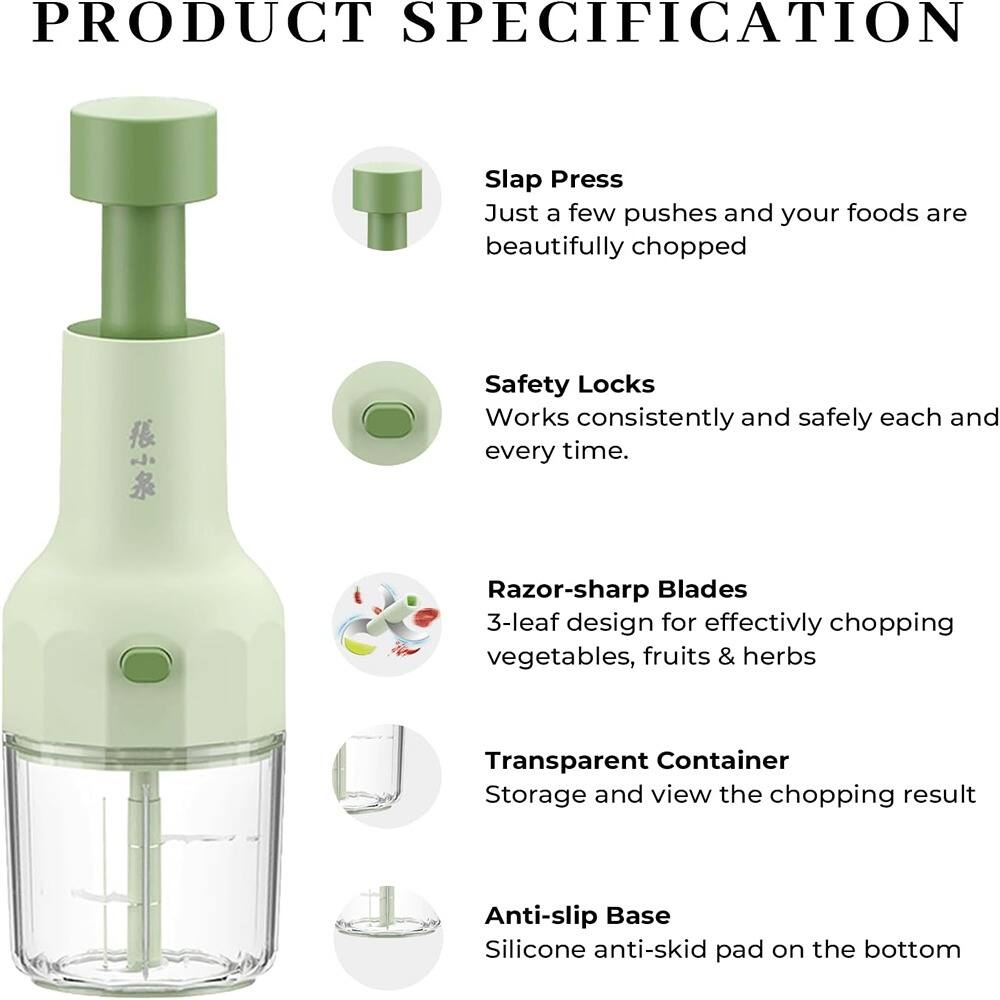 PARKER SLATER Manual Push Press Vegetable Chopper – Hand Powered Food ...