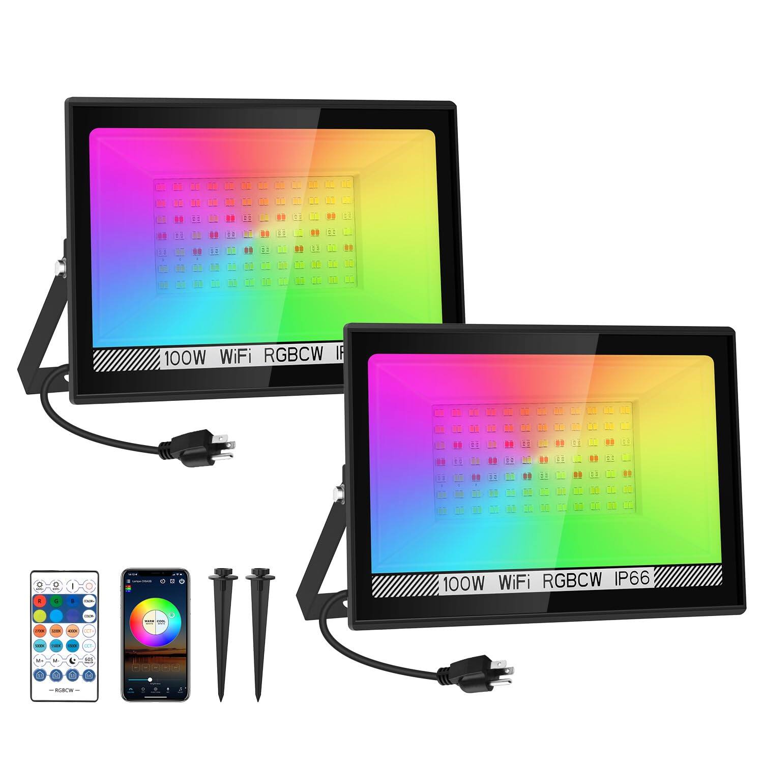 VEGA AUTOMOTIVE Rgbcw Wall Washer Lights Stage Wash Light Bar Smart App ...