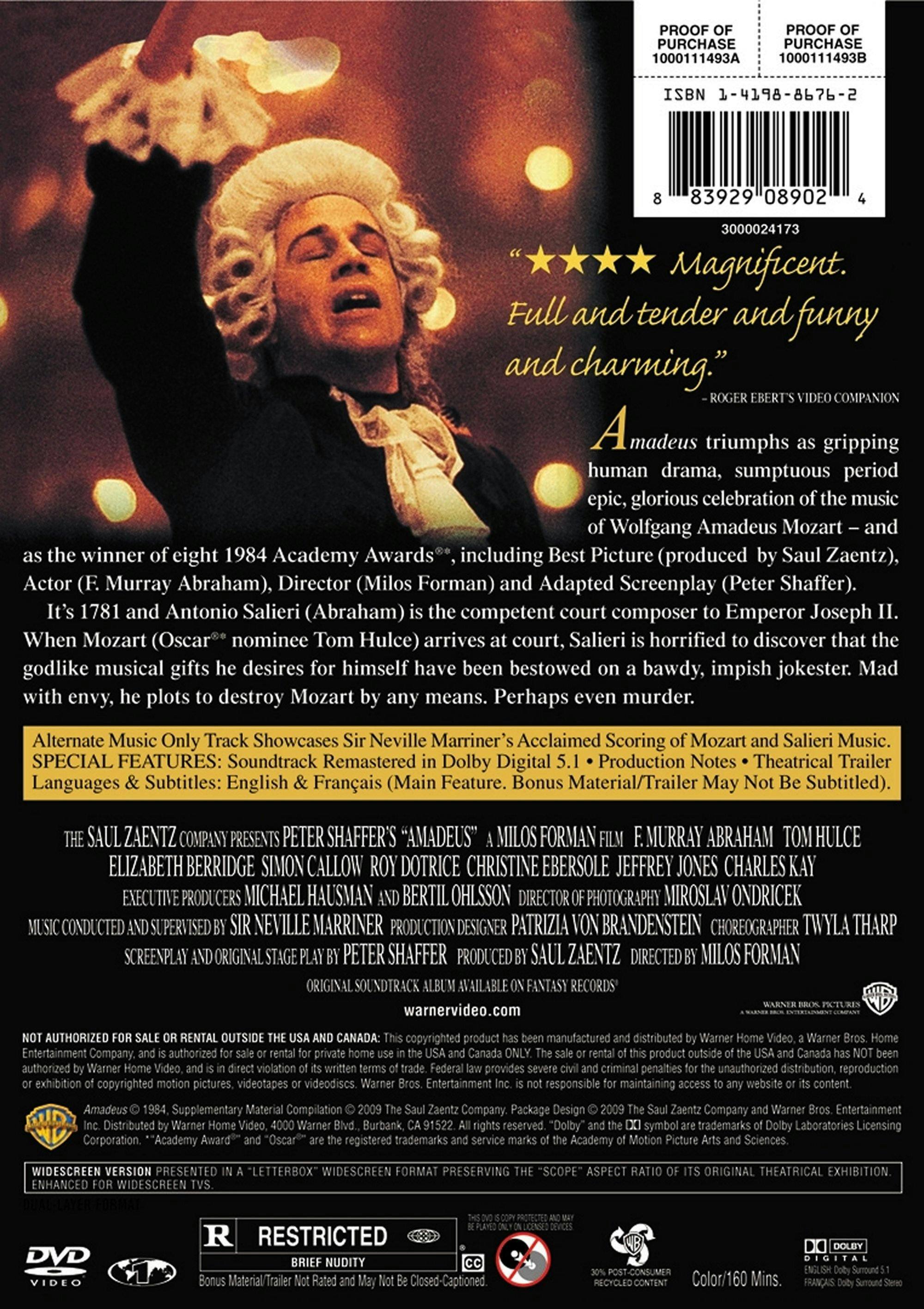 Amadeus (DVD New Packaging) [DVD] [Standard] - Best Buy