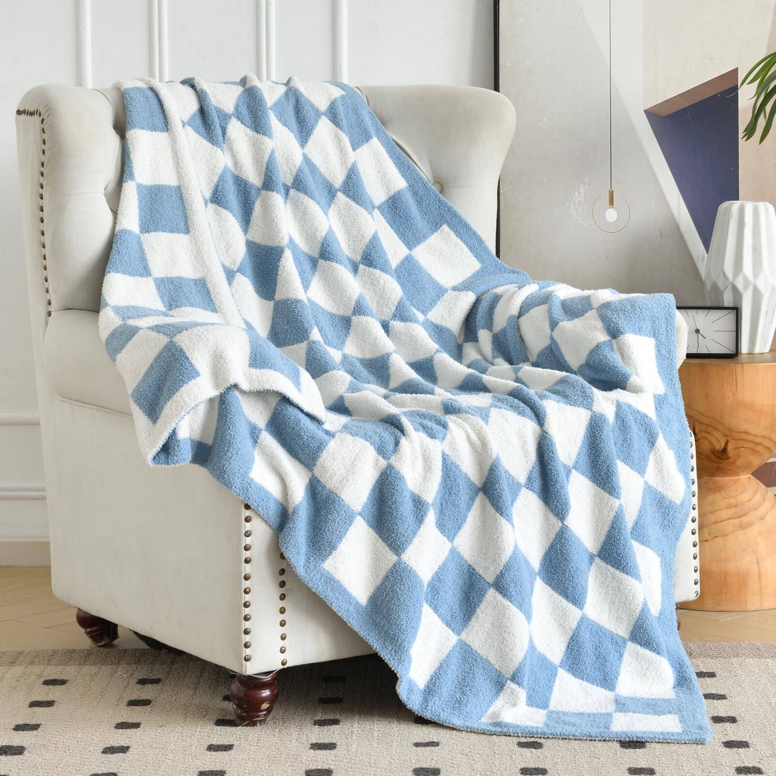 Pacoar Cade Checkered Throw Blanket For Couch Checkerboard Blankets ...