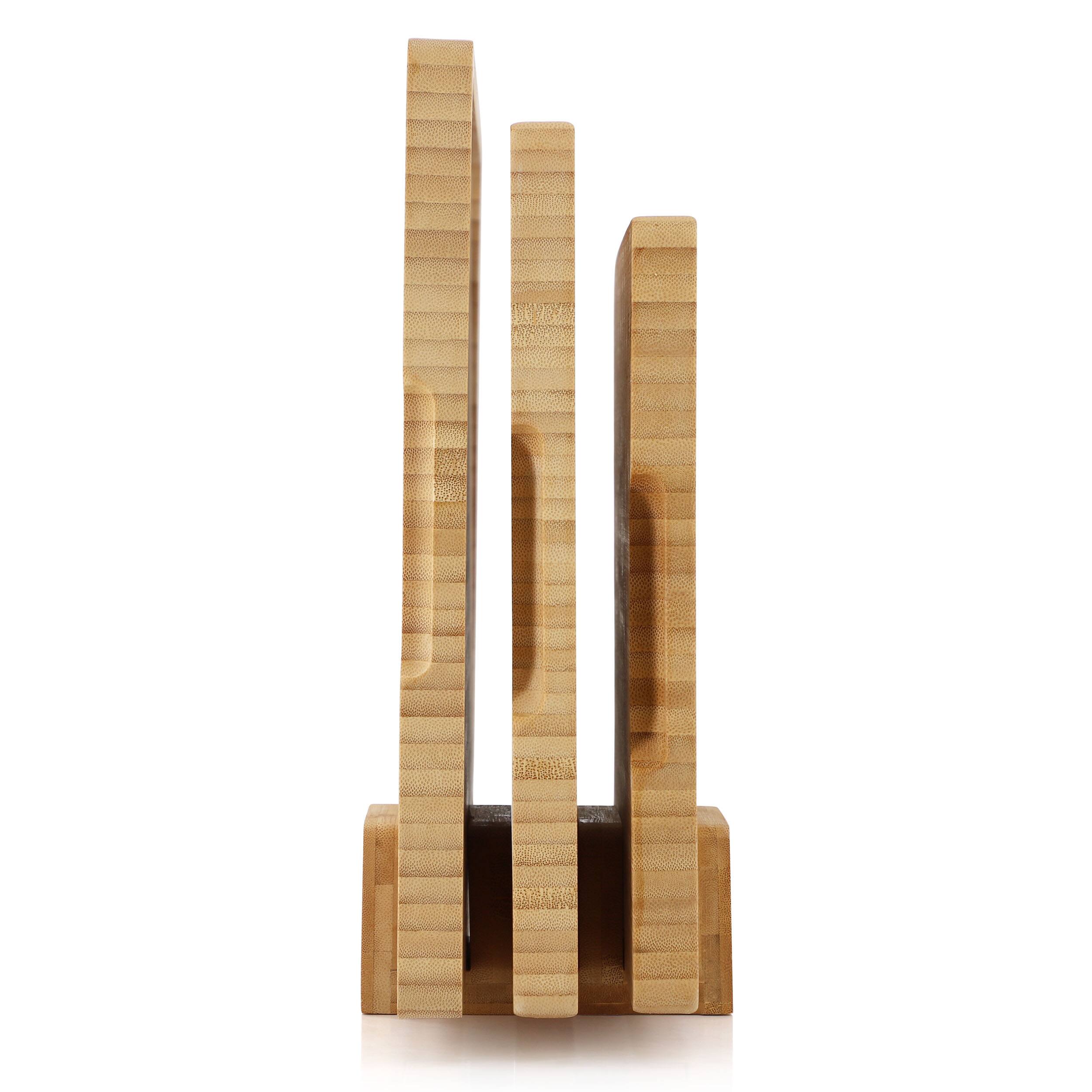 MegaChef 3 Piece Natural Bamboo Cutting Board Set with Base Brown ...