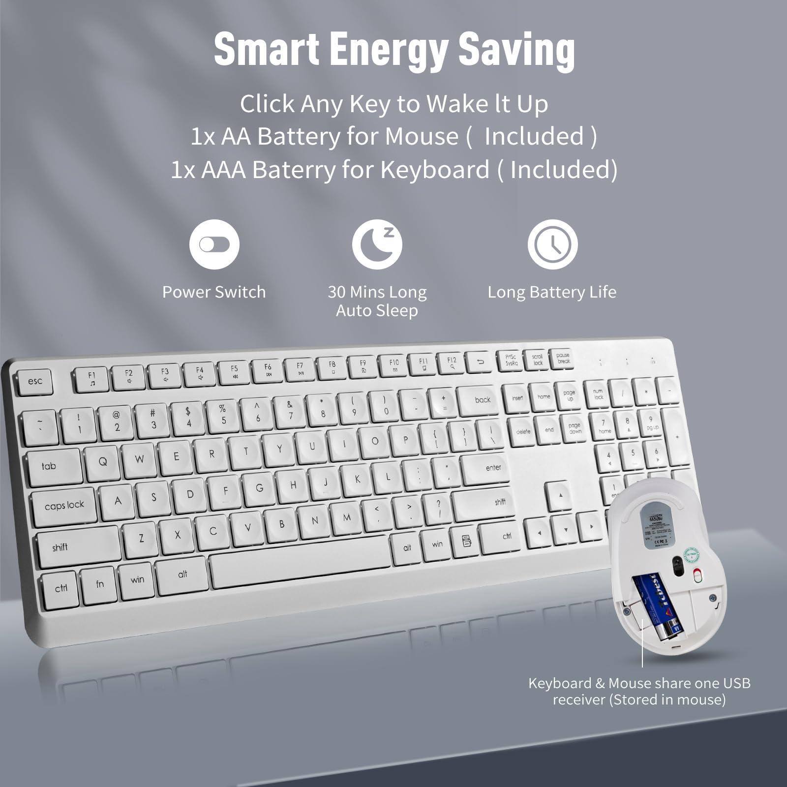 Earthley Blooms Wireless And Mouse Combo Full size Computer Quiet Soft ...