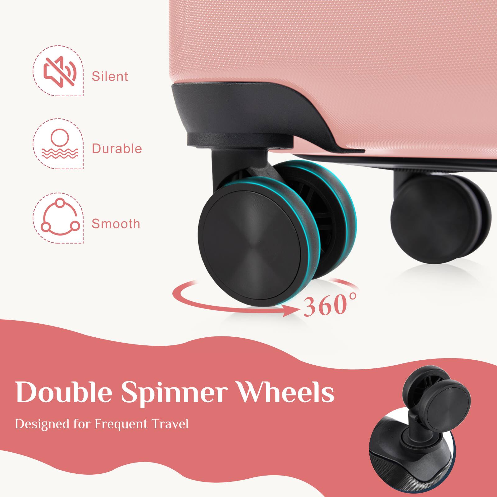 AENKYO Luggage Set 20"/24"/28" 3 PCS Lightweight Suitcase Set with ...