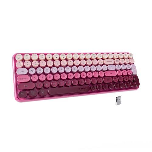 Cozy Serene Colorful 100Keys Keyboards Wireless Compact Rainbow Gradual ...