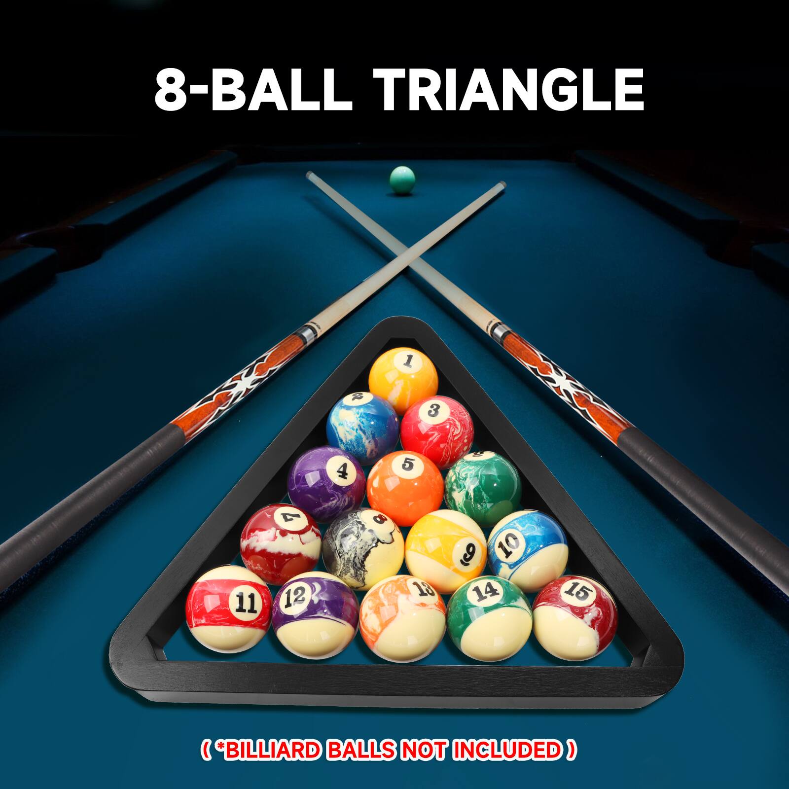 GSE Games & Sports Expert Deluxe Solid Wood 8 Ball Triangle Ball Rack ...