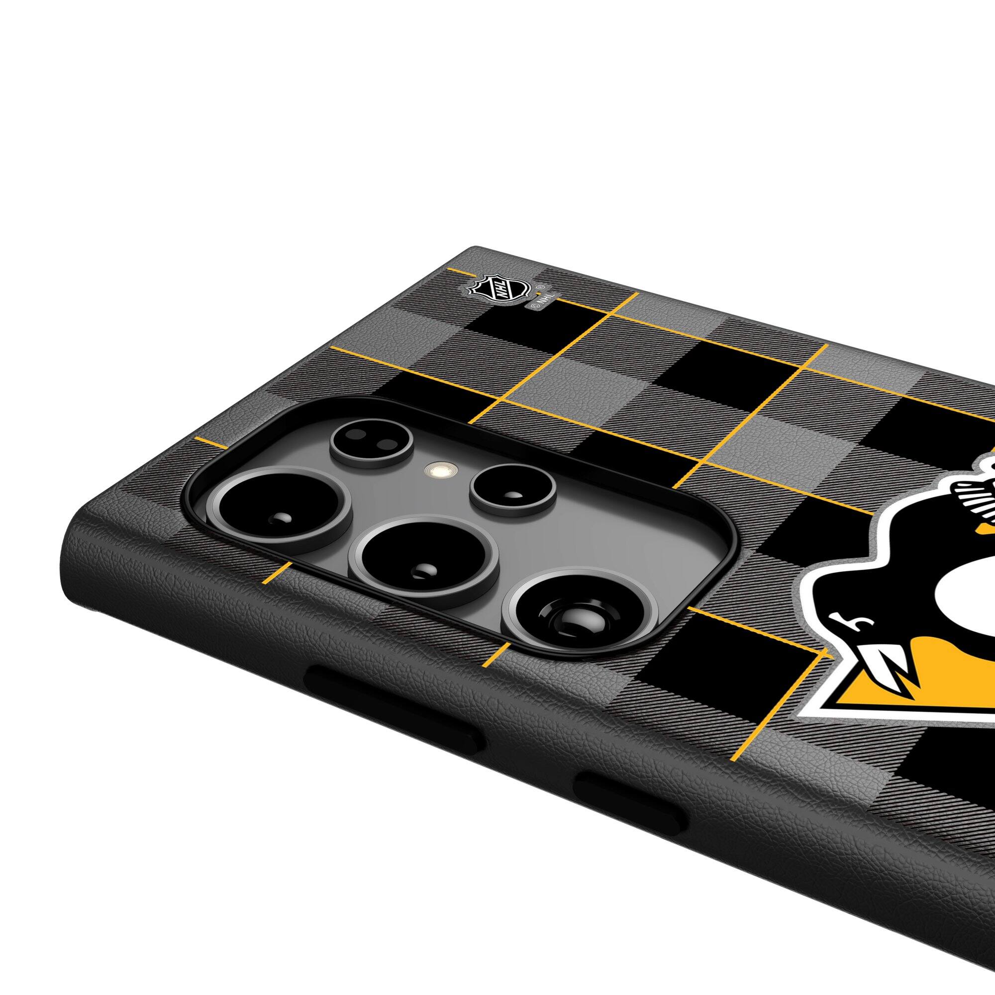 Keyscaper NHL Pittsburgh Penguins Plaid Galaxy Magnetic Bump Case S25 ...
