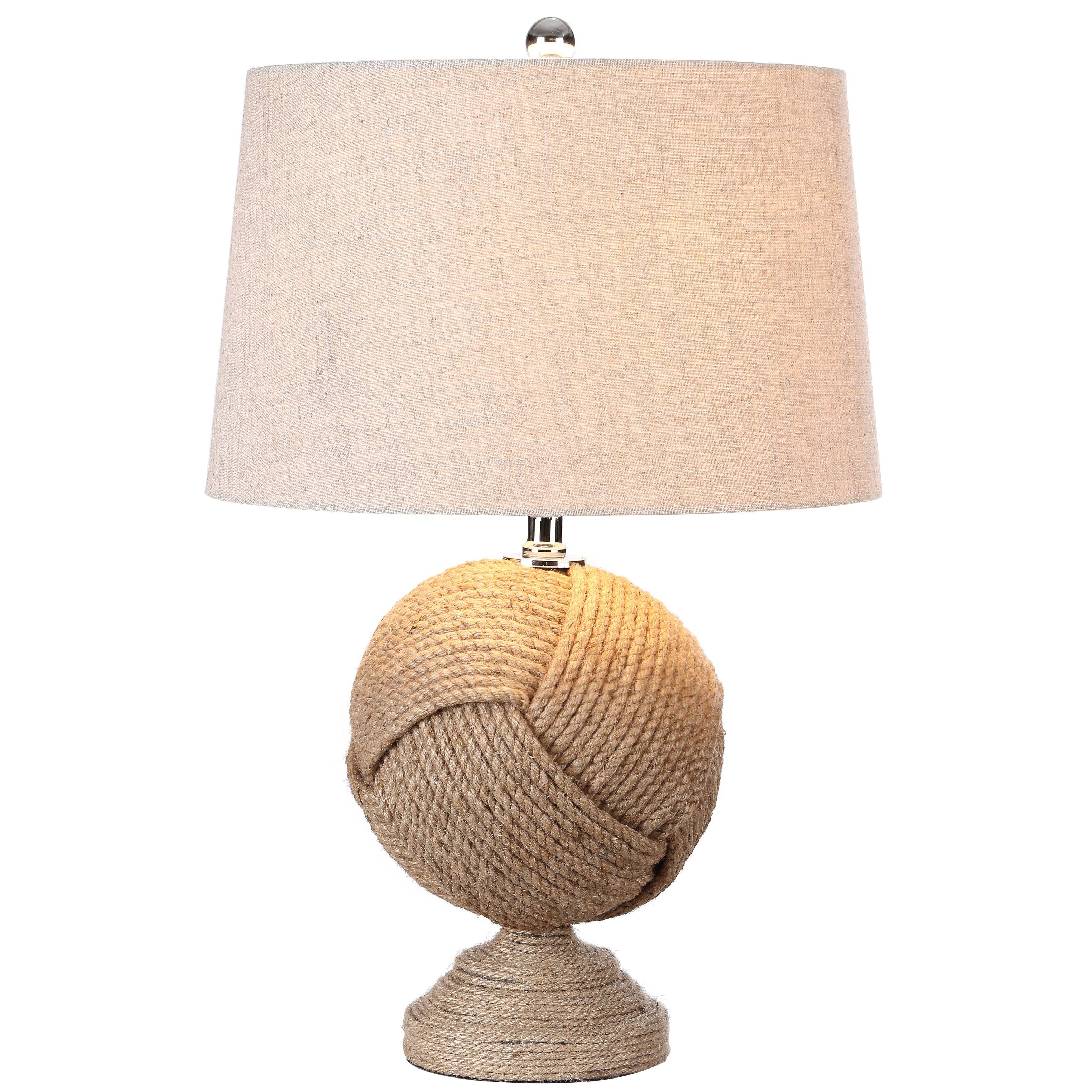 Jonathan Y Monkey's Fist 24" Knotted Rope LED Table Lamp Brown JYL1005 ...