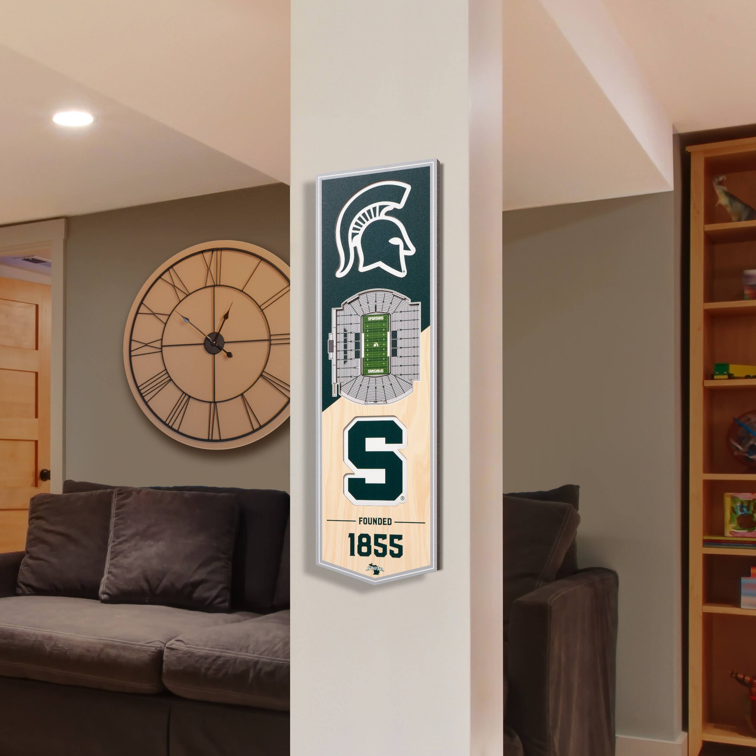 YouTheFan Michigan State Spartans 6'' x 19'' 3D StadiumView Banner ...