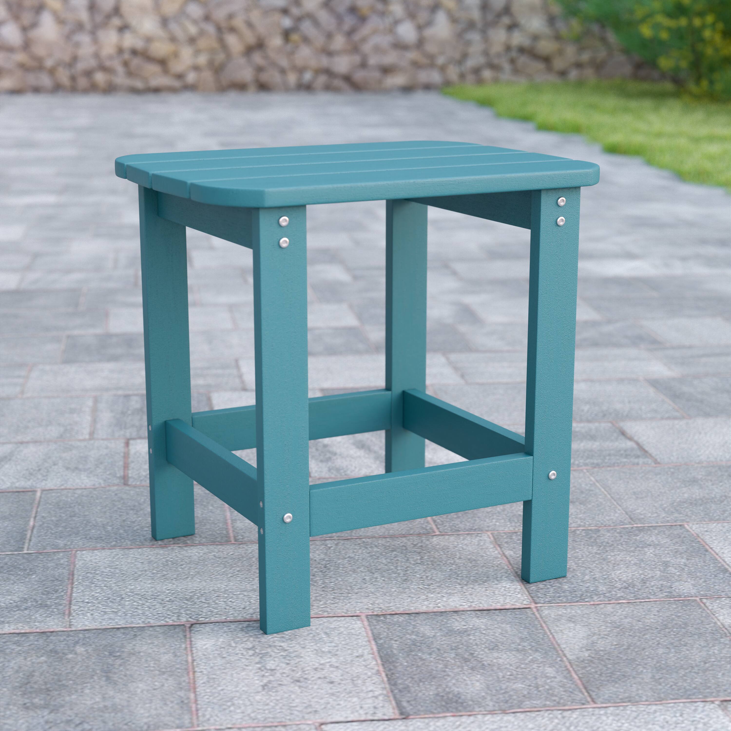 Emma + Oliver Hammond Indoor/Outdoor Polyresin Adirondack Side Table ...