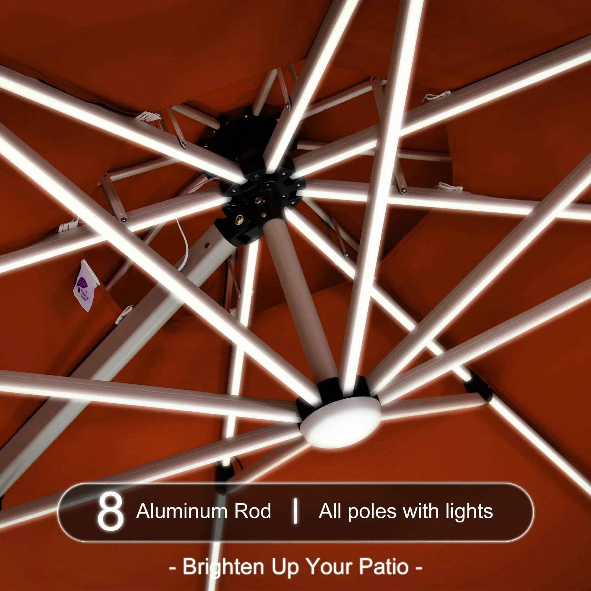 8 Aluminum Rod | All poles with lights - Brighten Up Your Patio