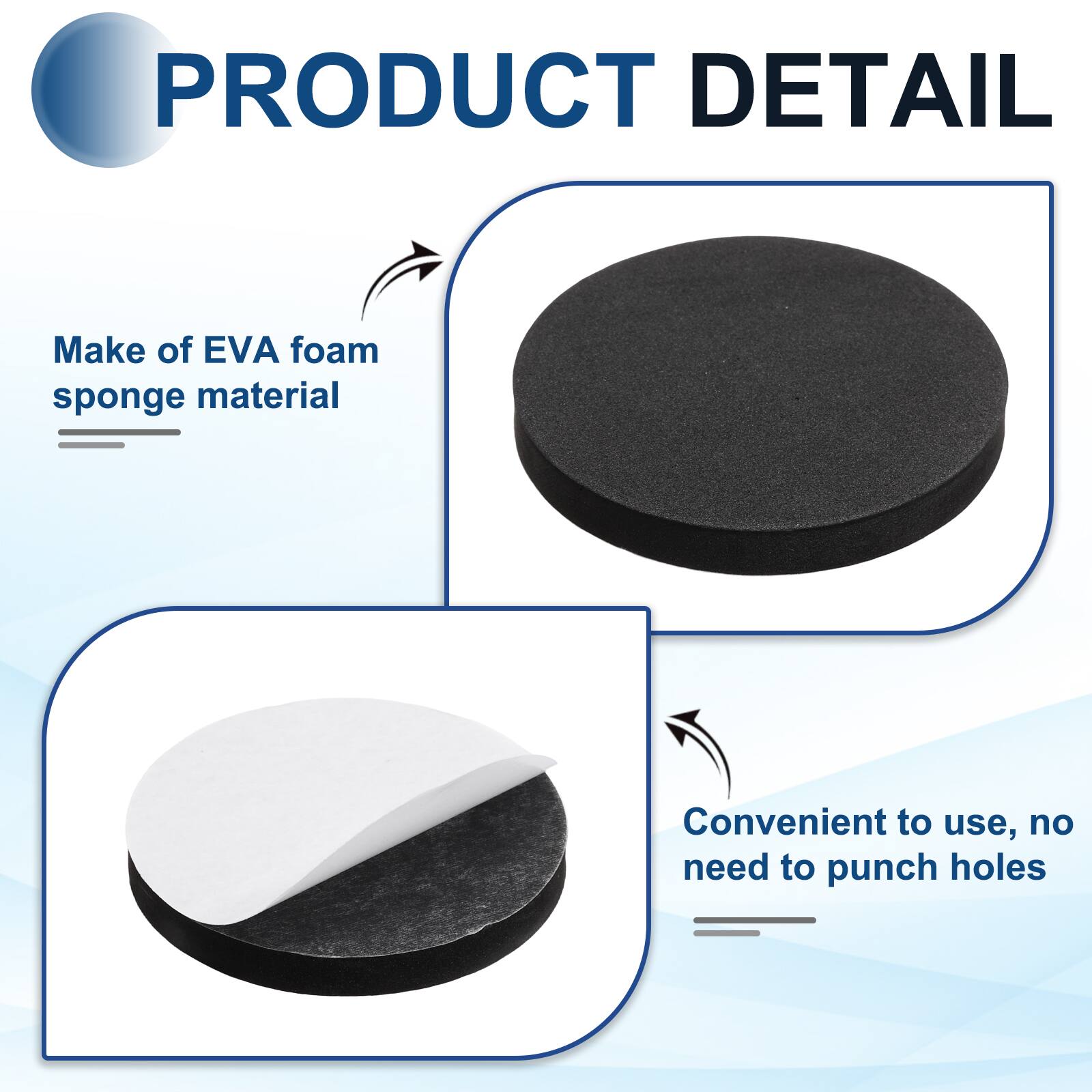 Unique Bargains Single Sided Speaker Isolation Pads 65x8mm Round EVA ...