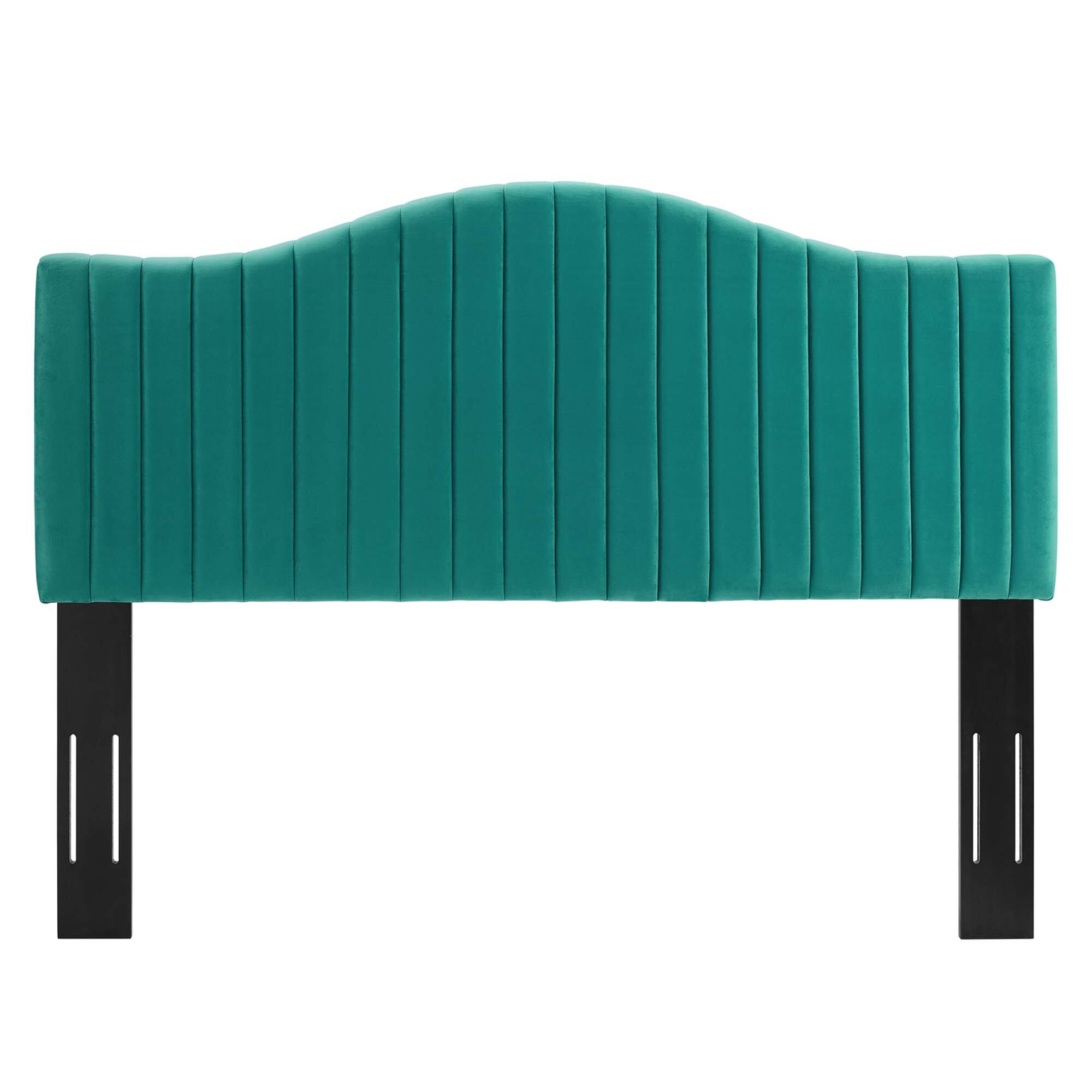Brielle Channel Tufted Performance Velvet Twin Headboard by Modway Teal ...