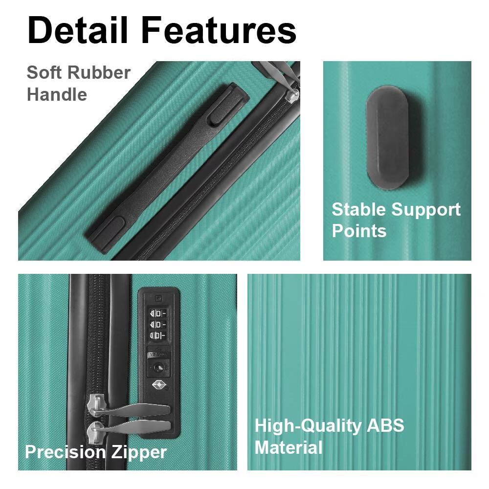 Bestier 3 Piece ABS Hardshell Luggage Set (20”/24”/26”) with Spinner ...