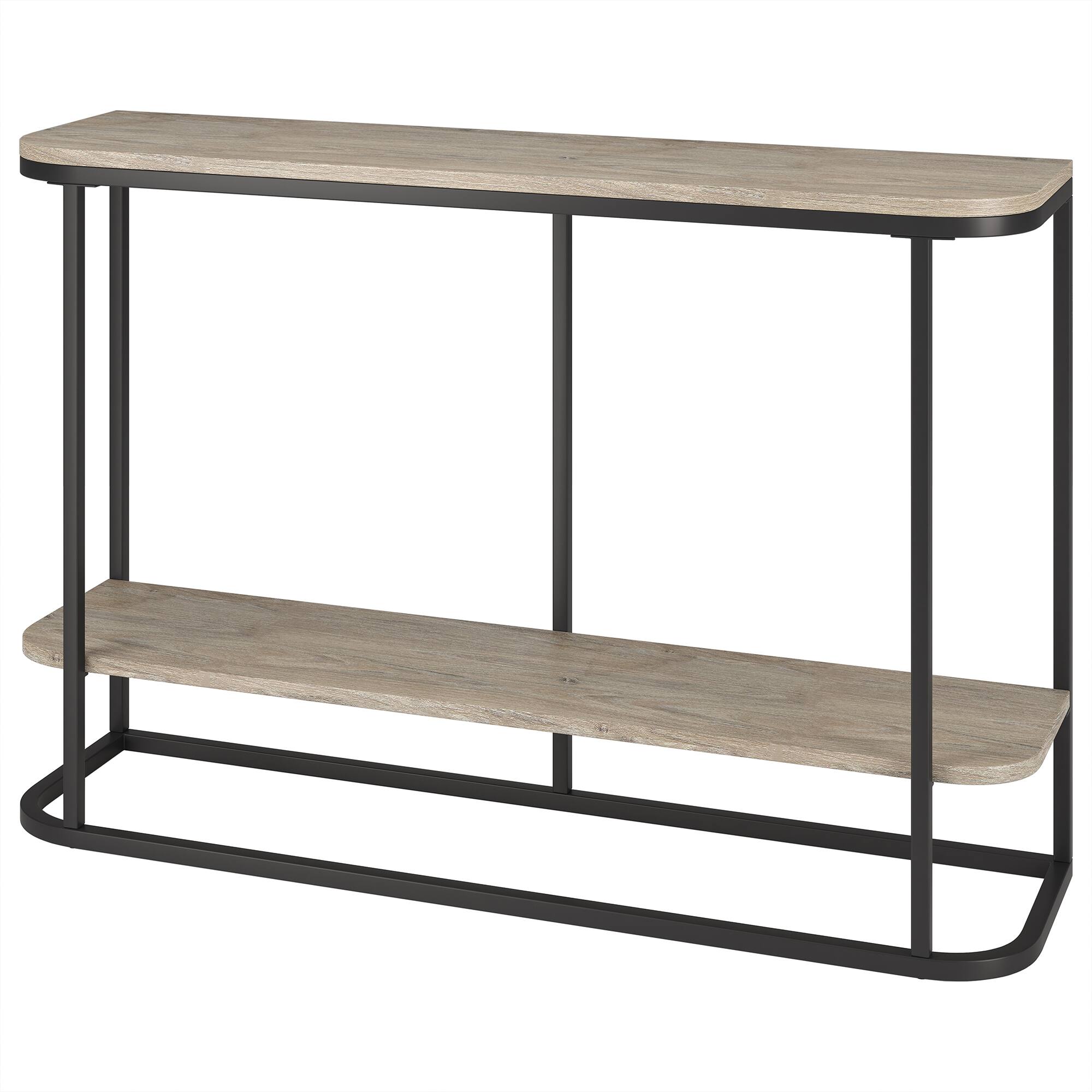 Best Buy: Camden&Wells Selene Console Table Blackened Bronze/Antiqued Gray Oak AT1663