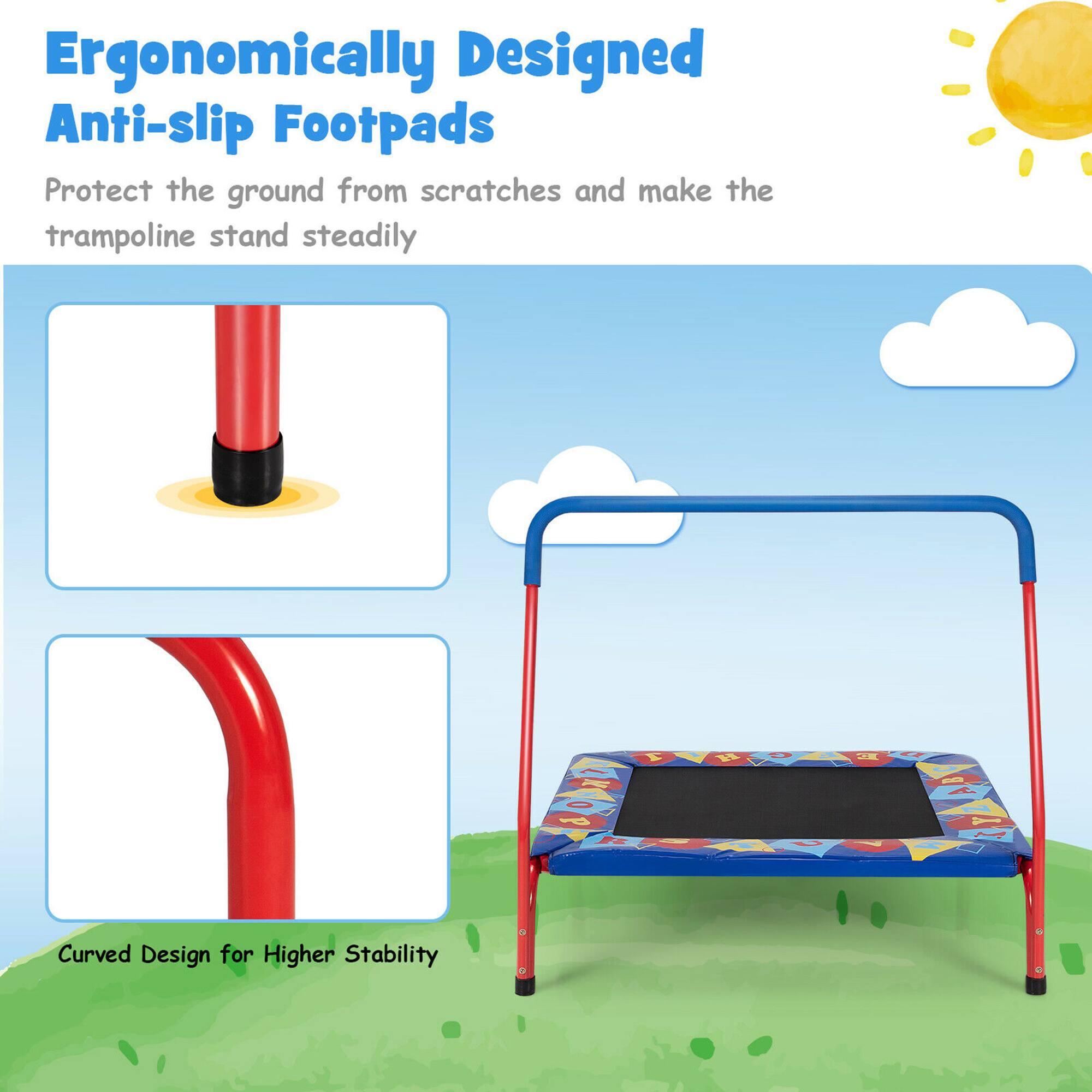 Gymax 36'' Kids Square Trampoline Indoor Outdoor Rebounder W/Foam ...