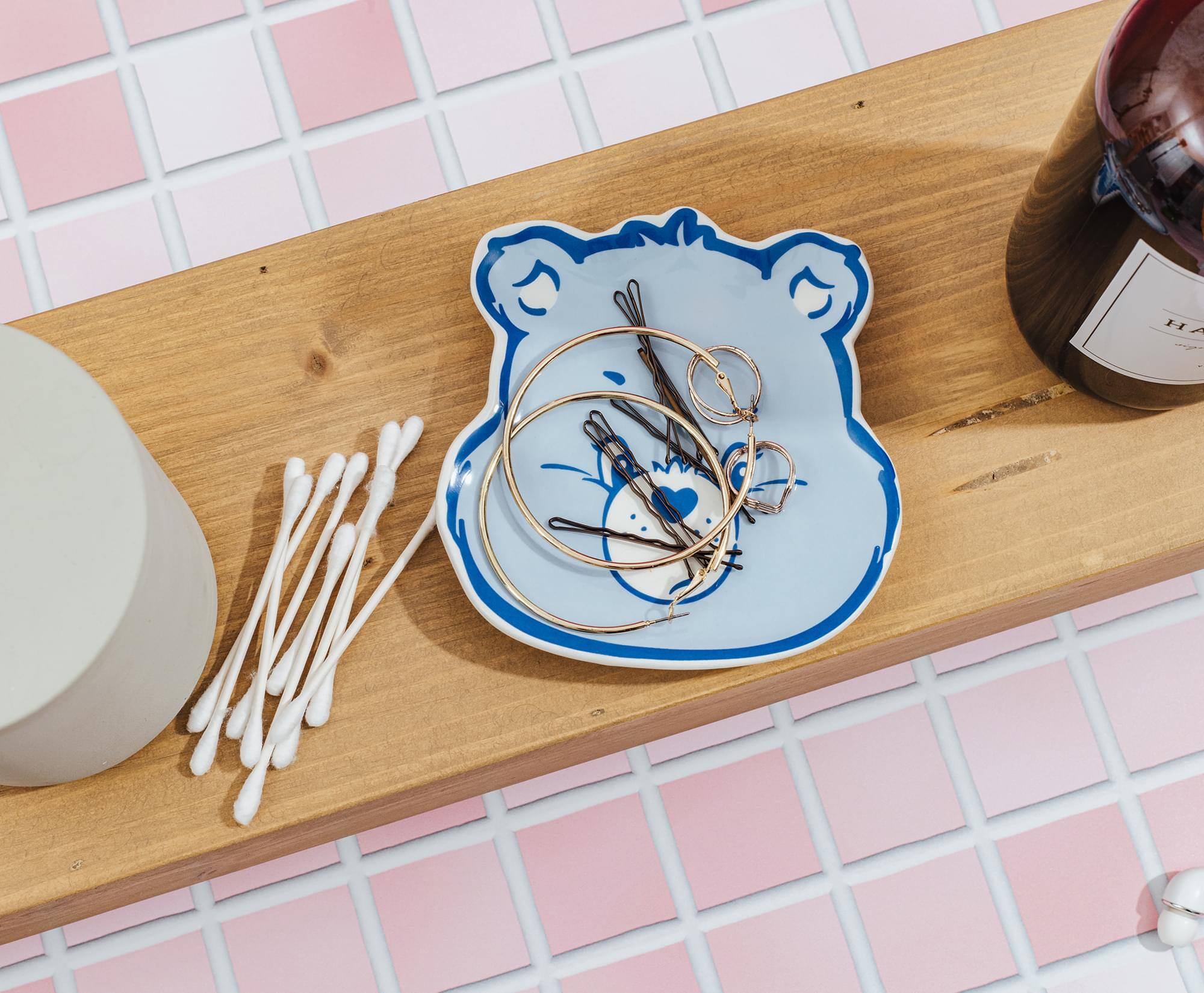 Care Bears Grumpy Bear Face Sculpted Ceramic Trinket Tray Dish Blue ...