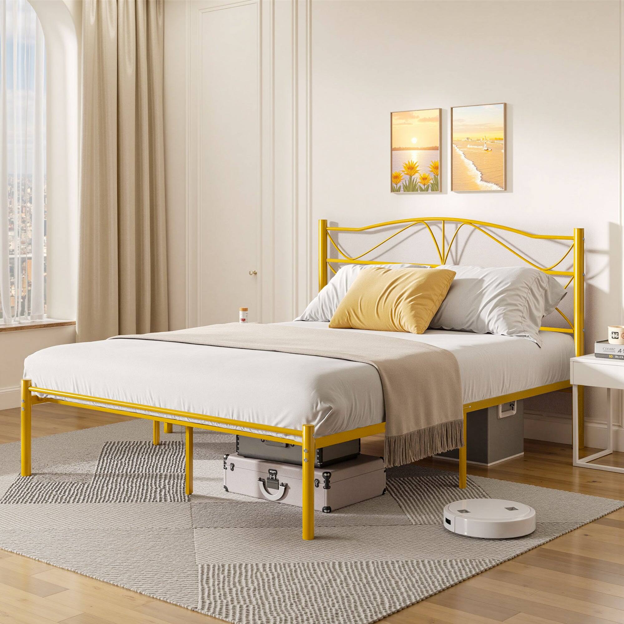 Vecelo Full Size Metal Platform,Sturdy Slats Support Mattress ...