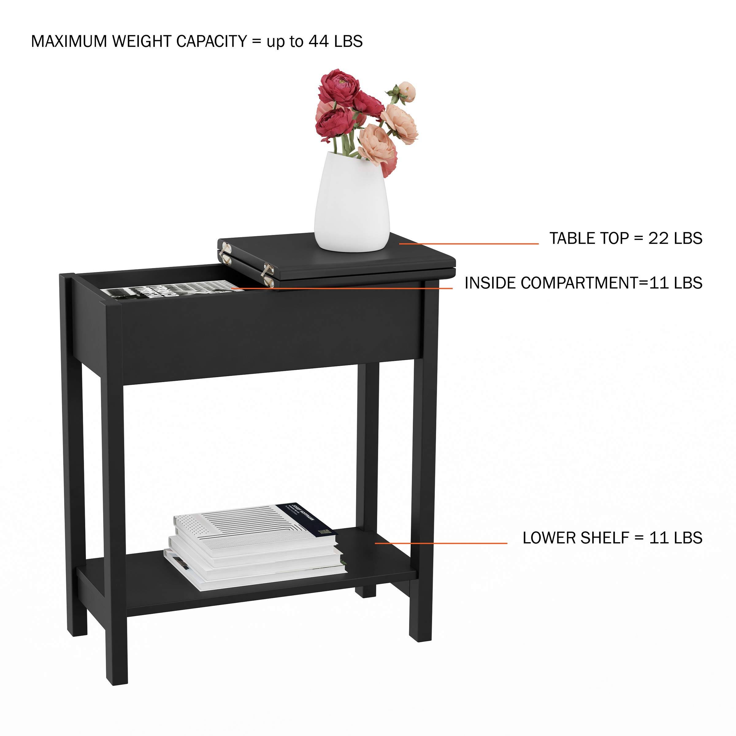PO3TICJUNKI3 Narrow End Table Slim Console With Storage Compartment And ...