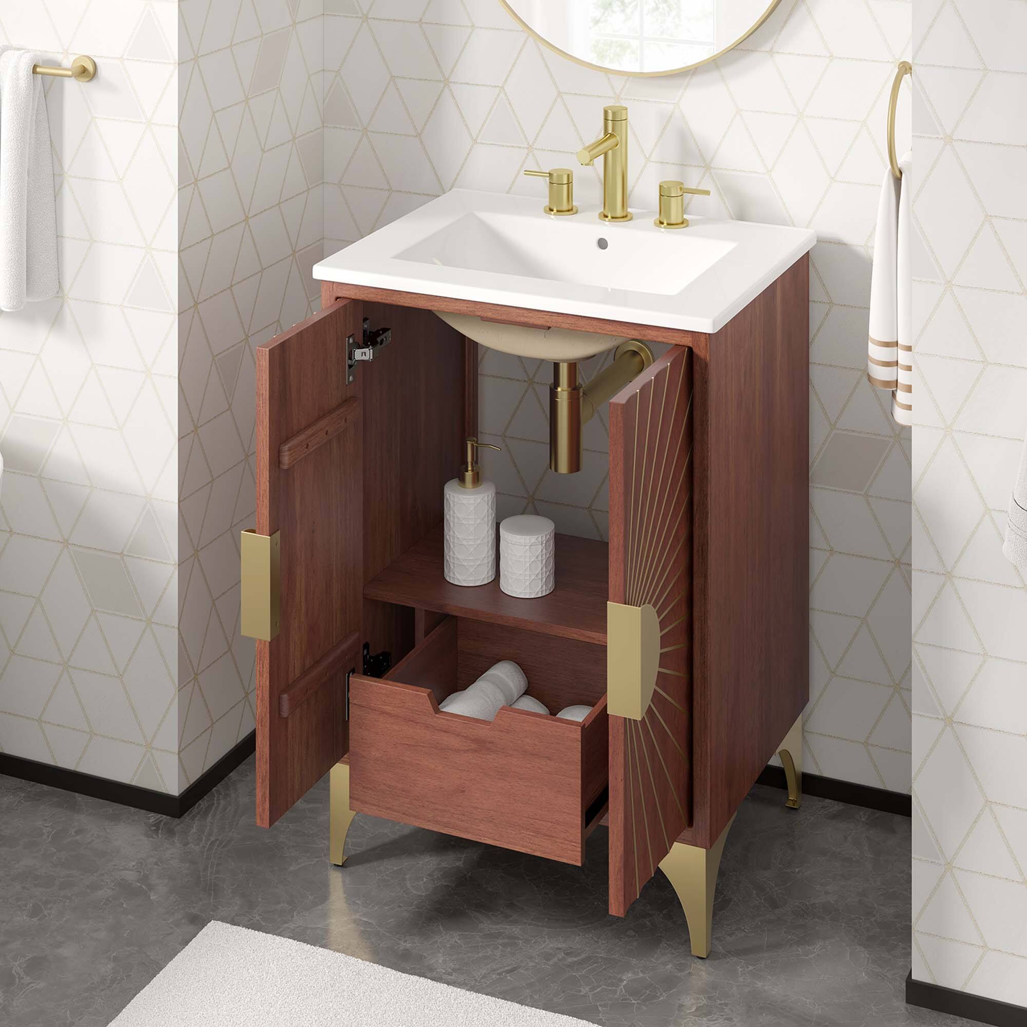 Daylight Bathroom Vanity Basin Included by Modway White Walnut EEI-6290 ...