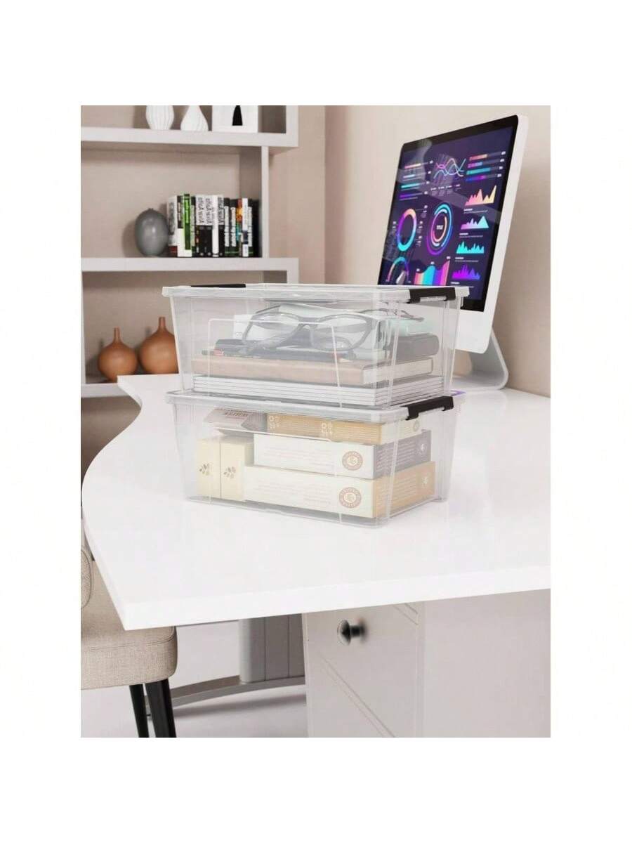 Live At Space Storage Bins, 6 Pack Organizer Box with Handle and Lids ...