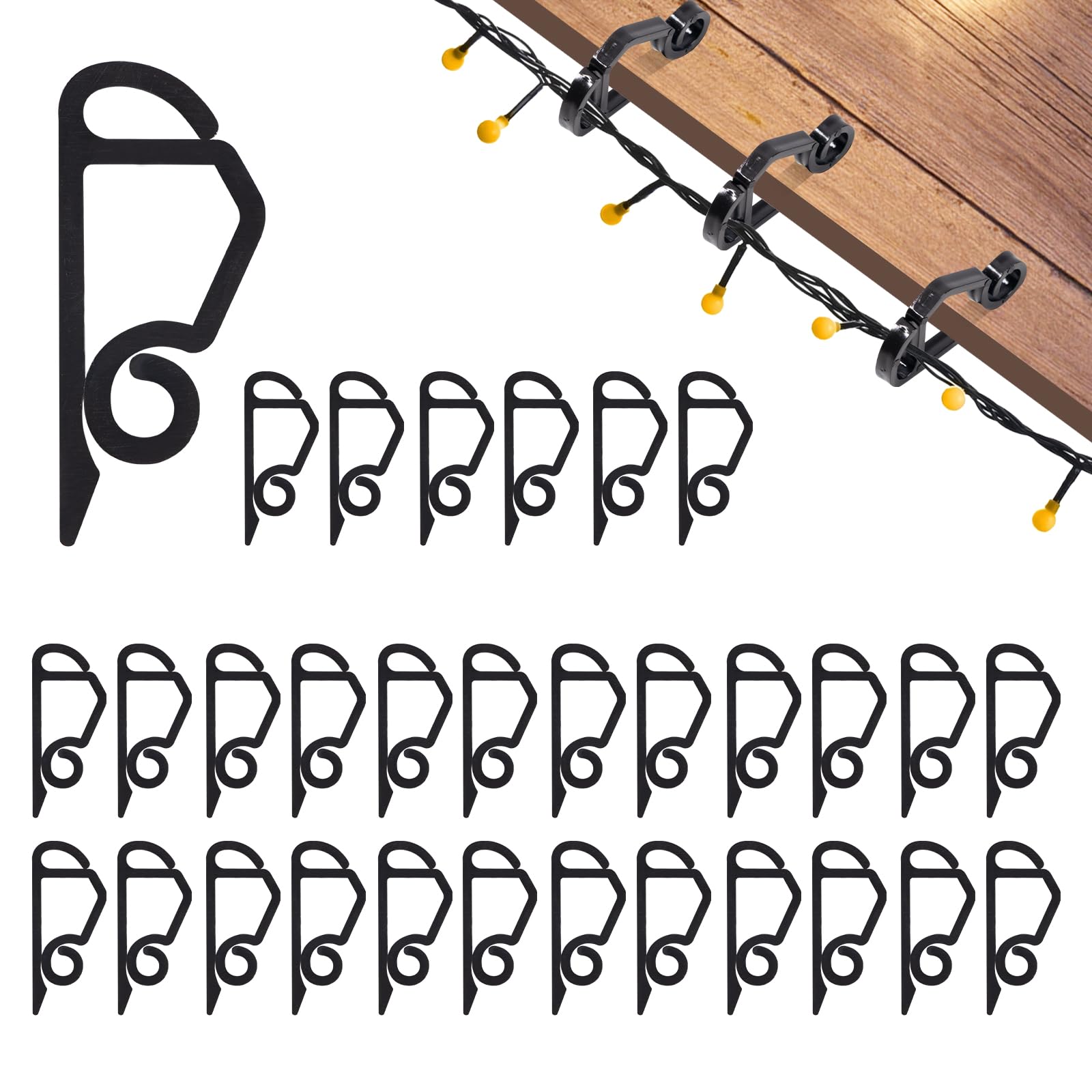 Paradigms Interiors Christmas Light Clip Plastic Gutter Hooks Outdoor ...