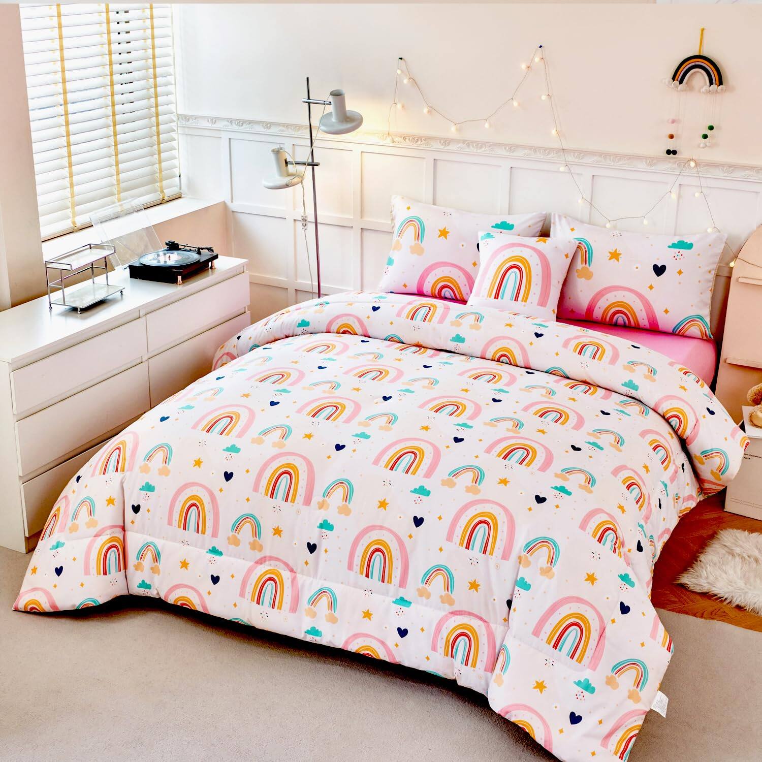 Paradigms Interiors 6 Pieces Multi color Rainbow Size Comforter Set For ...