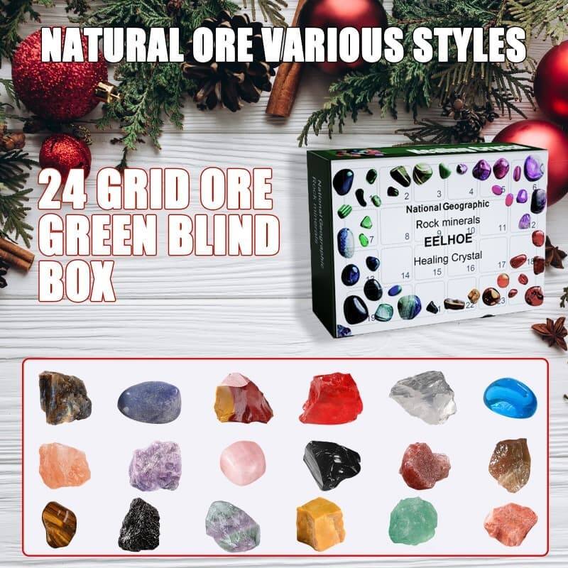 Auledio Christmas Advent Calendar 24 Grid Stone Rock Mineral Crystal ...