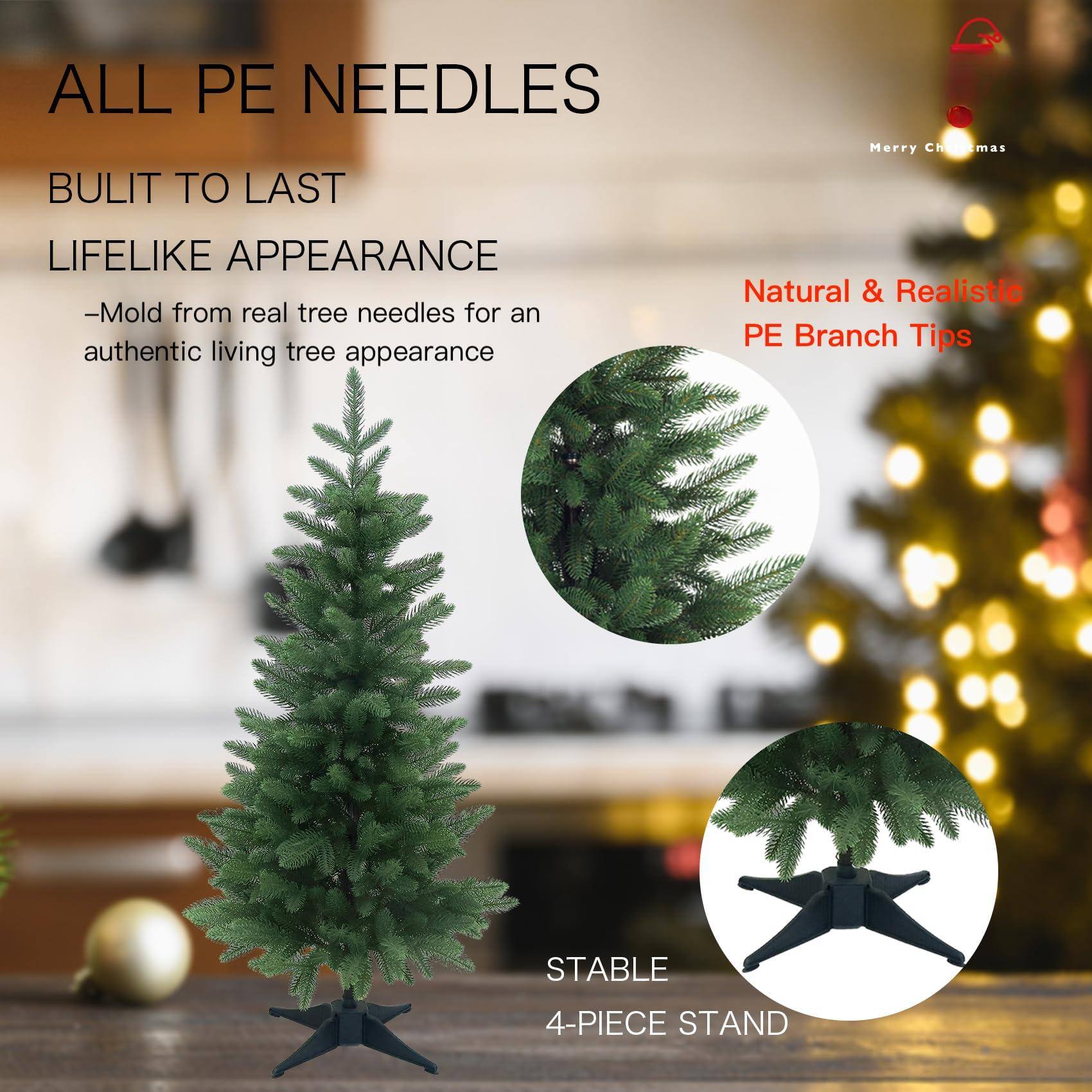 Skar Audio Christmas Tree Artificial Realistic Mini Pe Xmas For Home ...
