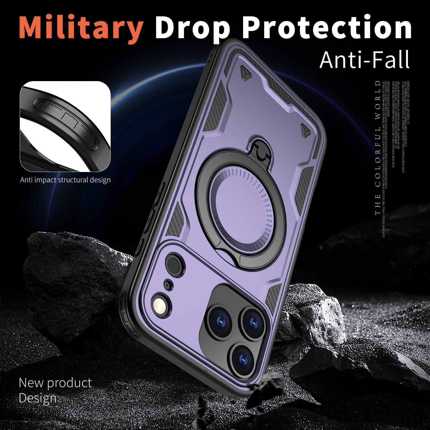 Dteck Rugged Ring Stand Case for Apple iPhone 17 Pro Max,Shockproof ...