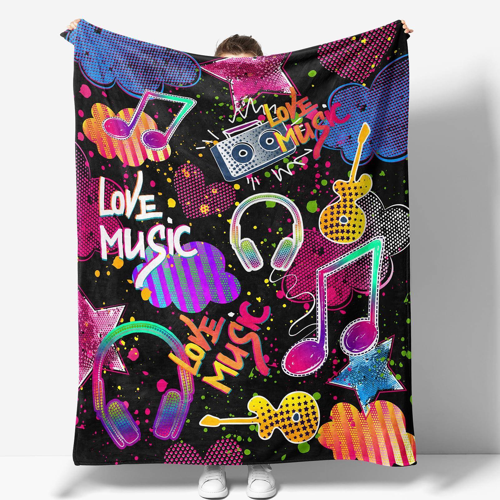 Dapper Styles Music Note Blanket Gifts For Men Women Birthday Christmas ...