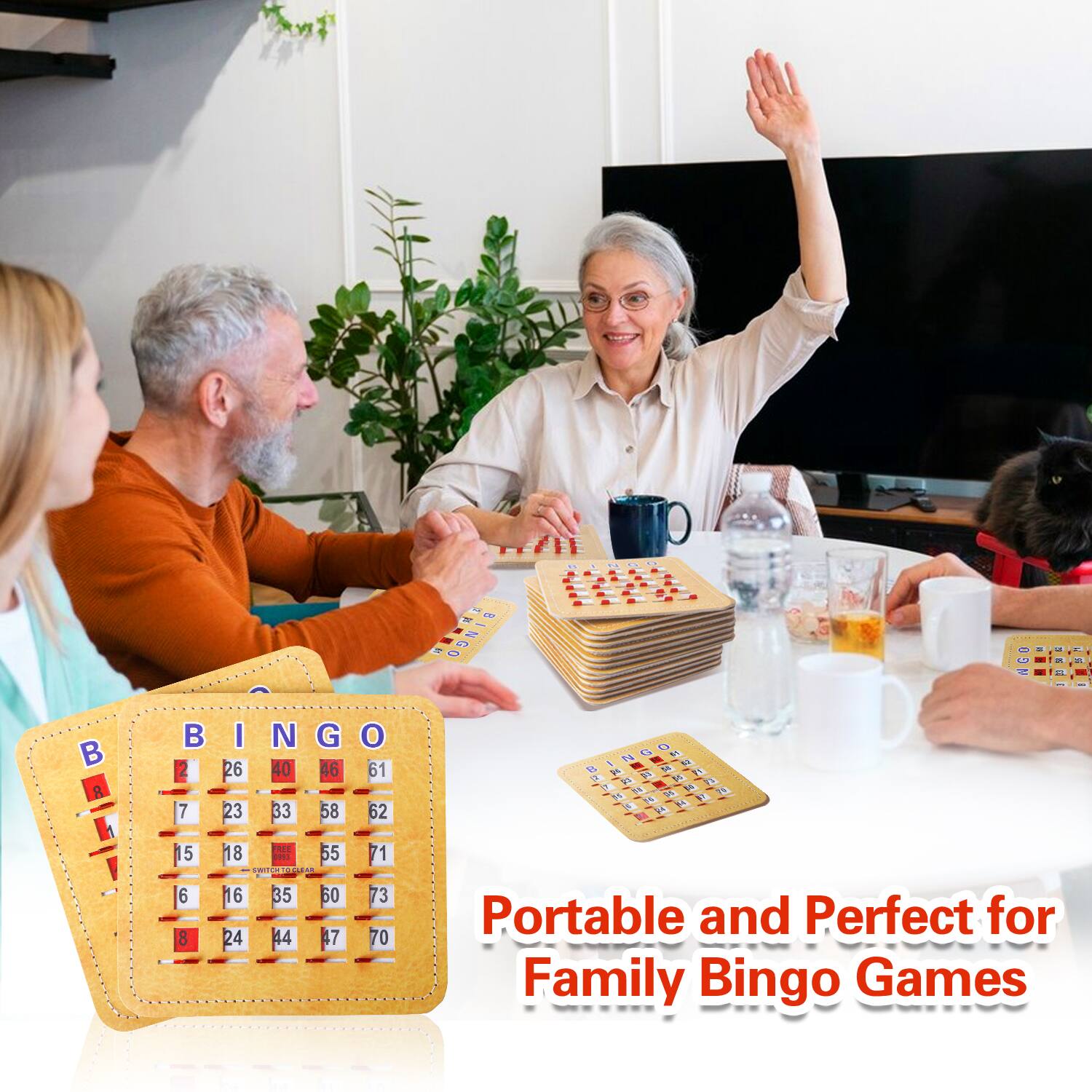 GSE Games & Sports Expert 25 Pack Shutter Bingo Cards, Easy Read Large Print Bingo Cardboard ...