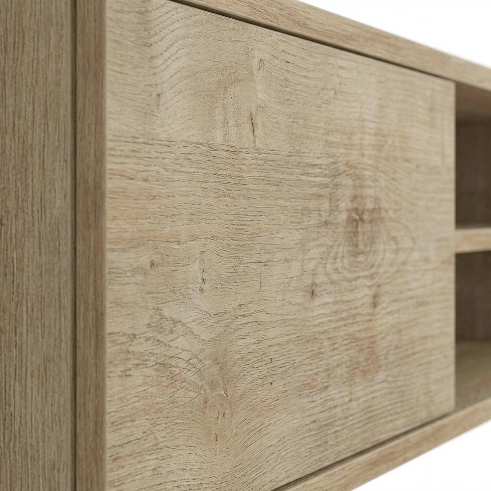 FurniFact floating TV stand with wall mounted design and spacious ...
