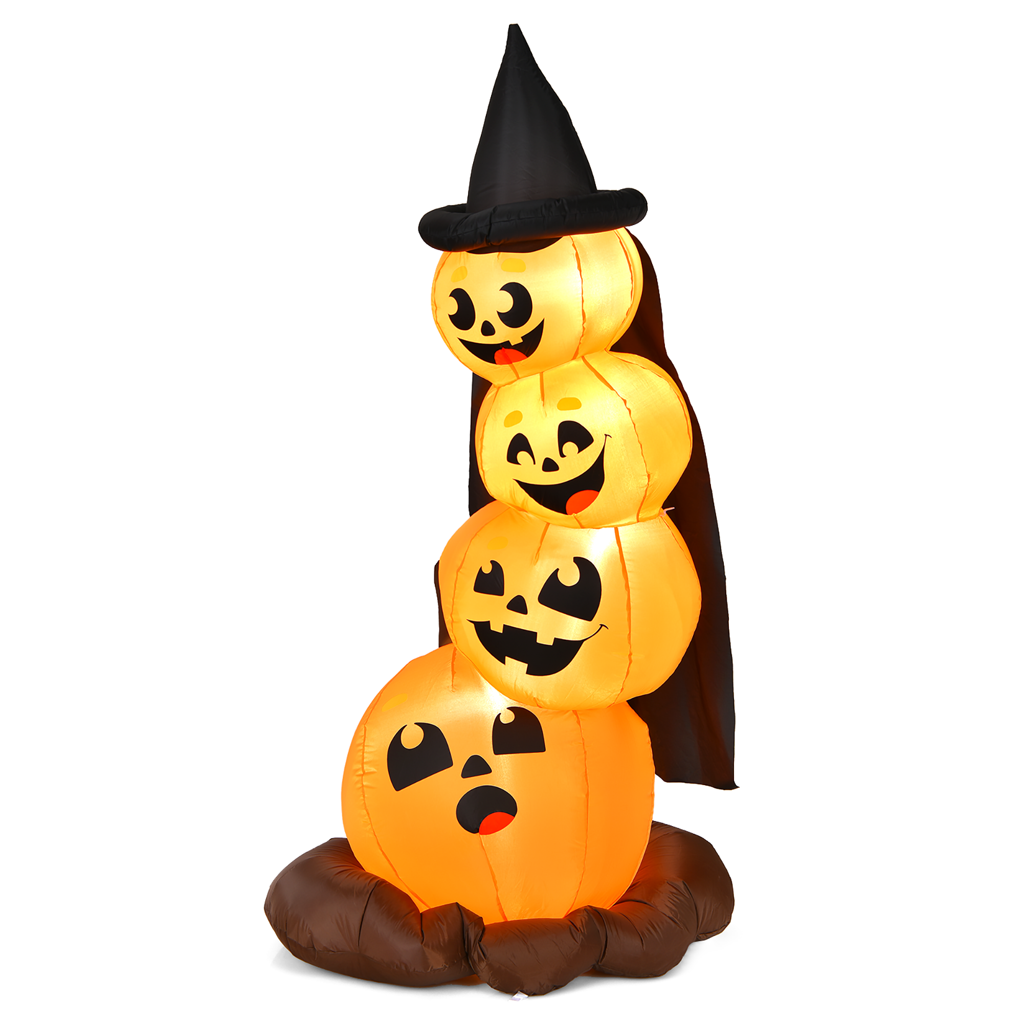 Costway 6.8FT Halloween Inflatable Pumpkin Combo Blow up Pumpkins w ...