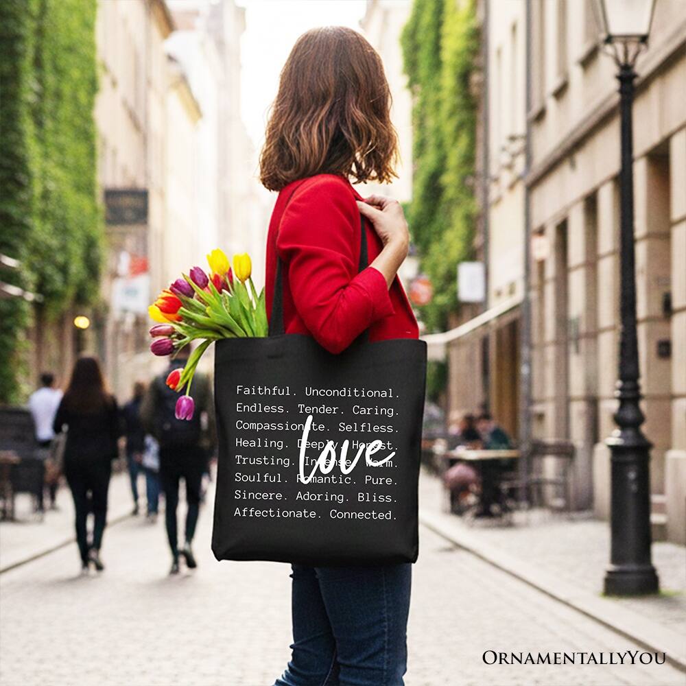 OrnamentallyYou Love Definition Words Canvas Tote Bag, Minimalist ...