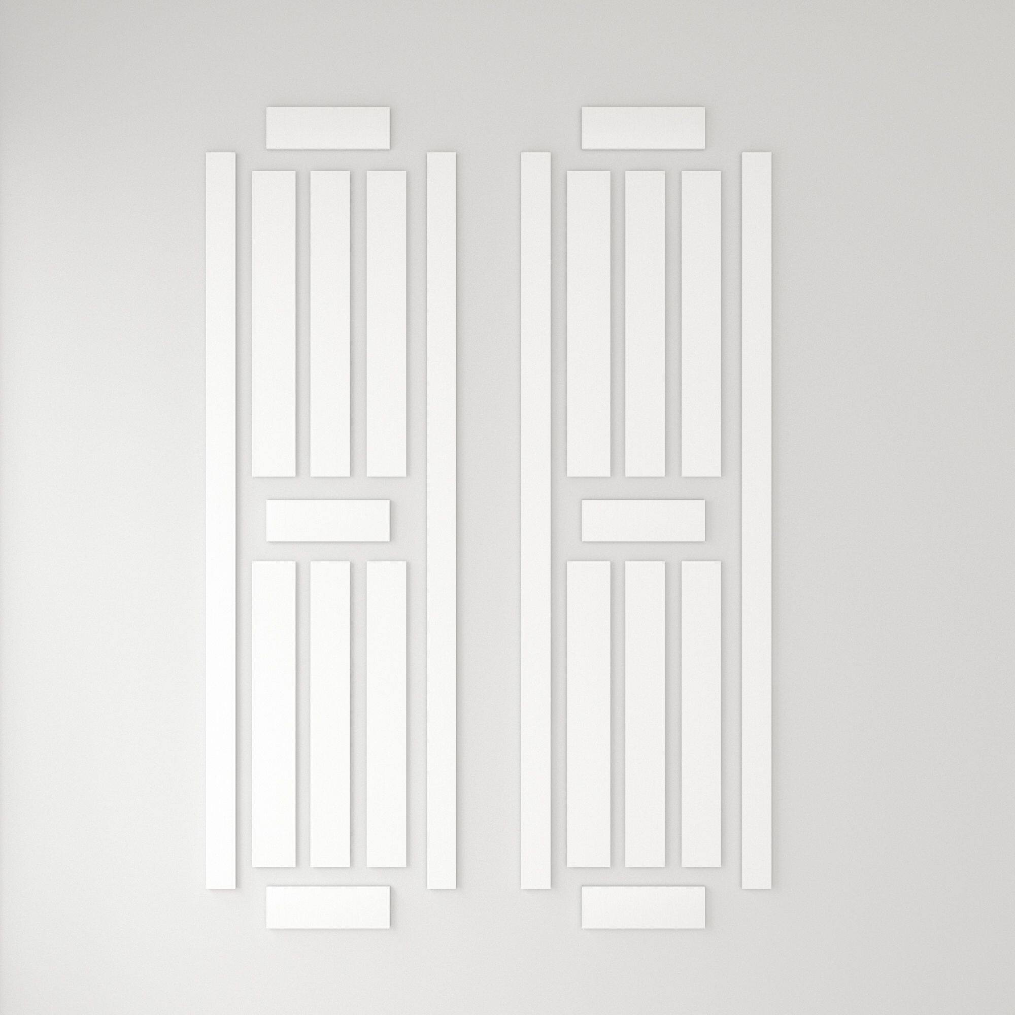 Mirfee Bi Fold Sliding Door Set, Solid Wood with Hardware Track White ...