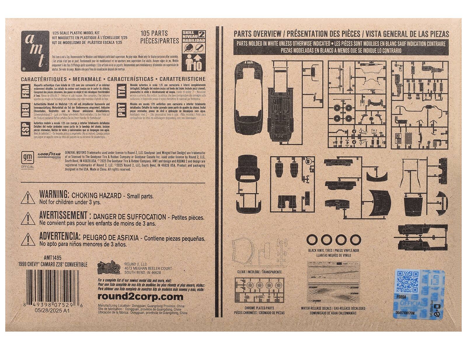 Skill 2 Model Kit 1996 Chevrolet Camaro Z28 Convertible 1/25 Scale ...