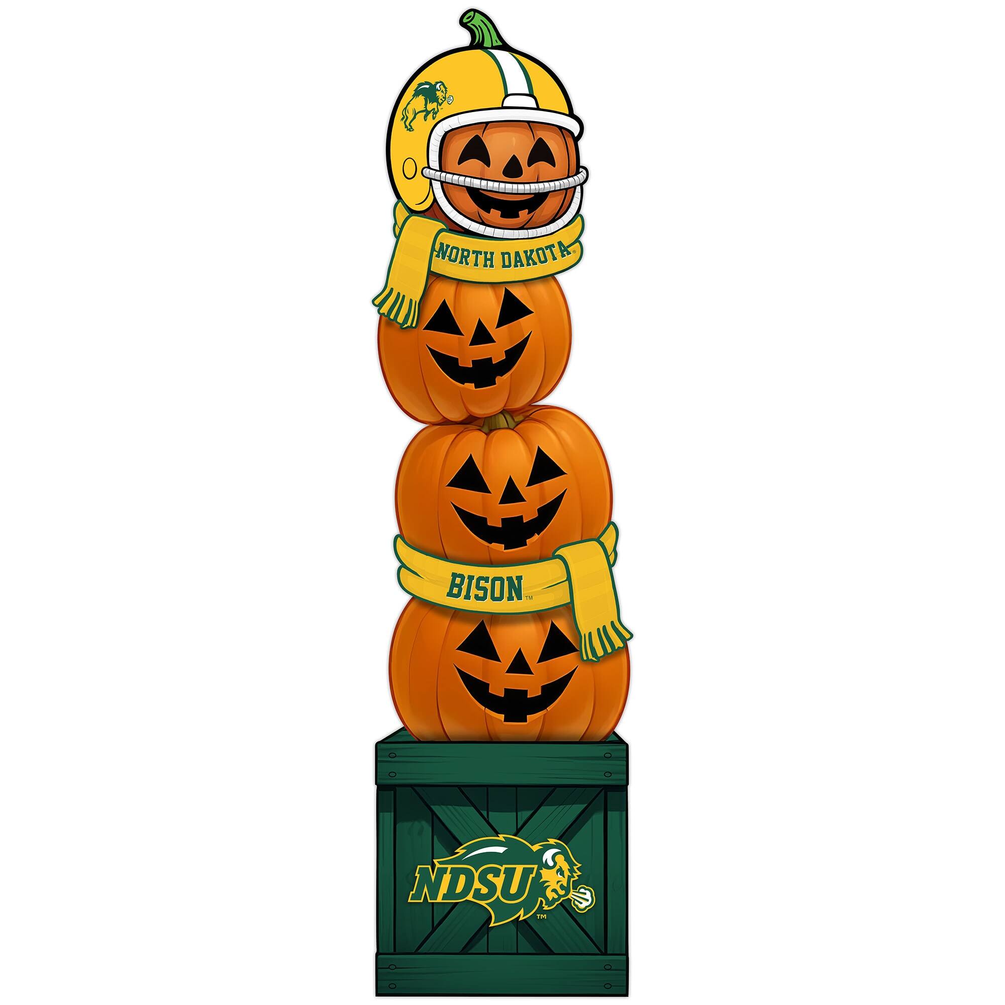 Fan Creations NDSU Bison 31" Stacked Pumpkin Leaner Multicolor ...