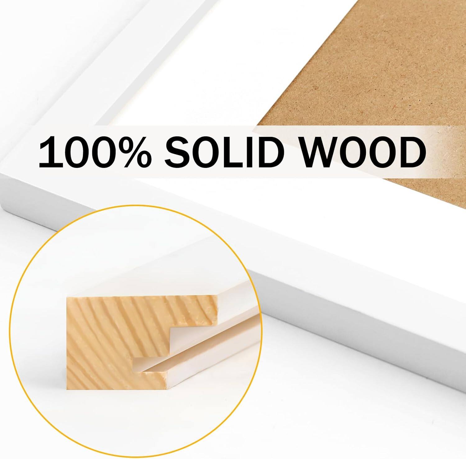 blue 5x5 White Picture Frames Square Classic Natural Wood 6 Pack for ...