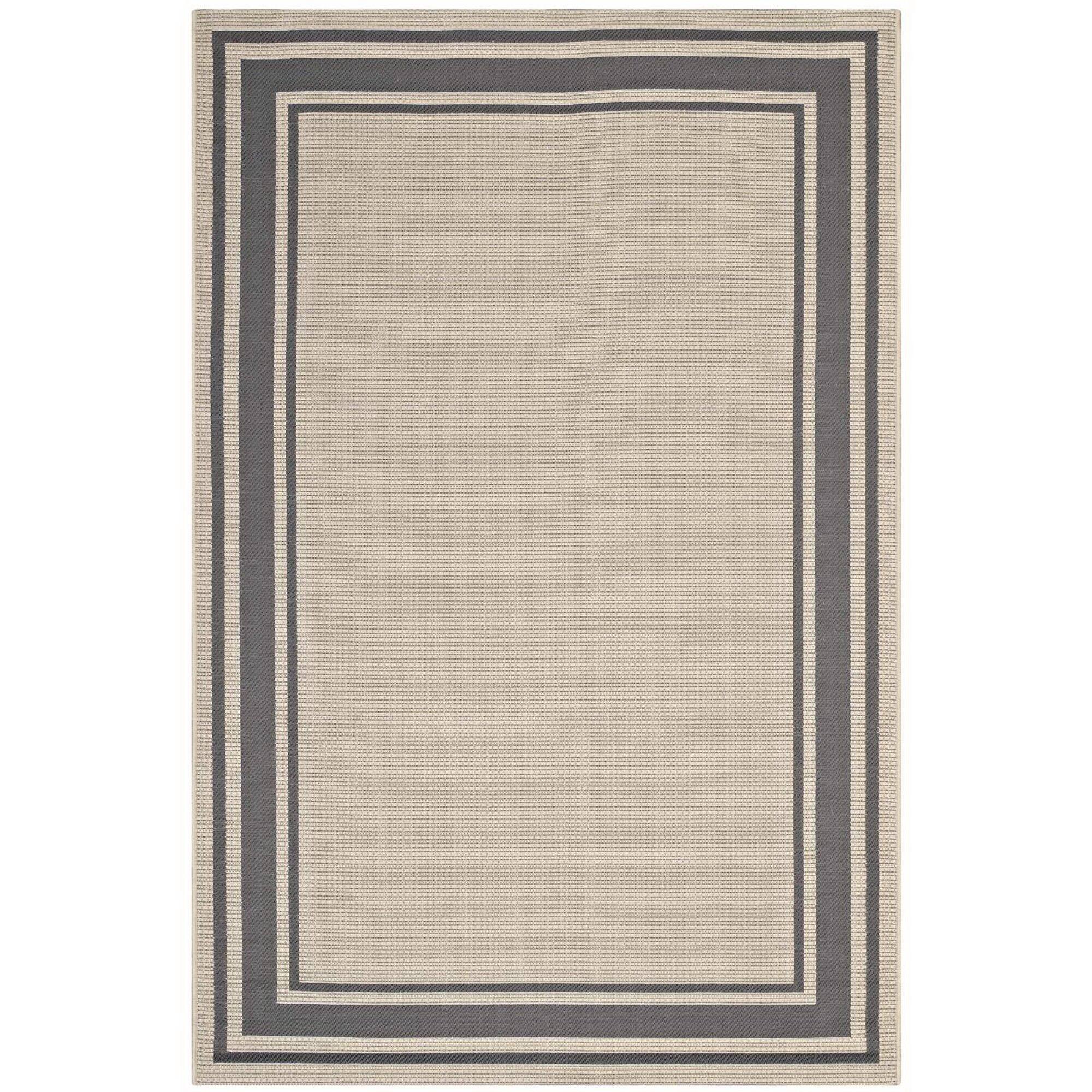 Modway Rim Solid Border Indoor and Outdoor Area Rug Gray and Beige R ...