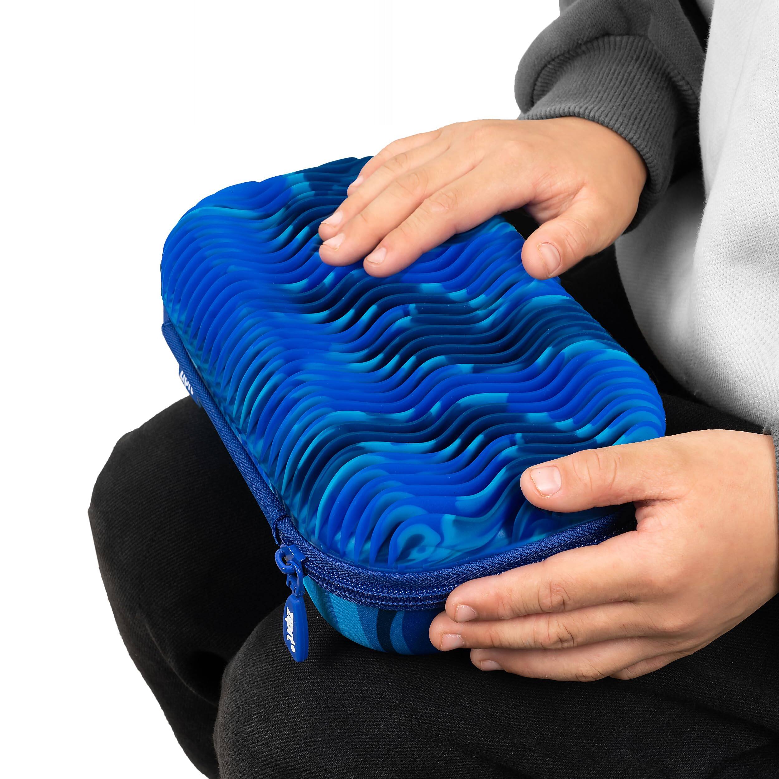 Dapper Styles Wavy Pencil Case For Silicone Sensory Fidget Box School Capacity Stationery ...