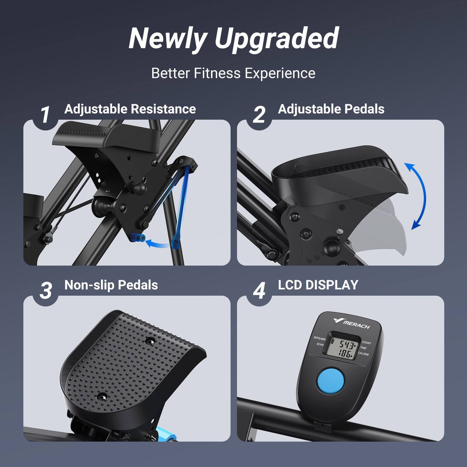 MERACH Vertical Climber Stair Stepper Machine Full Body Workout Home ...