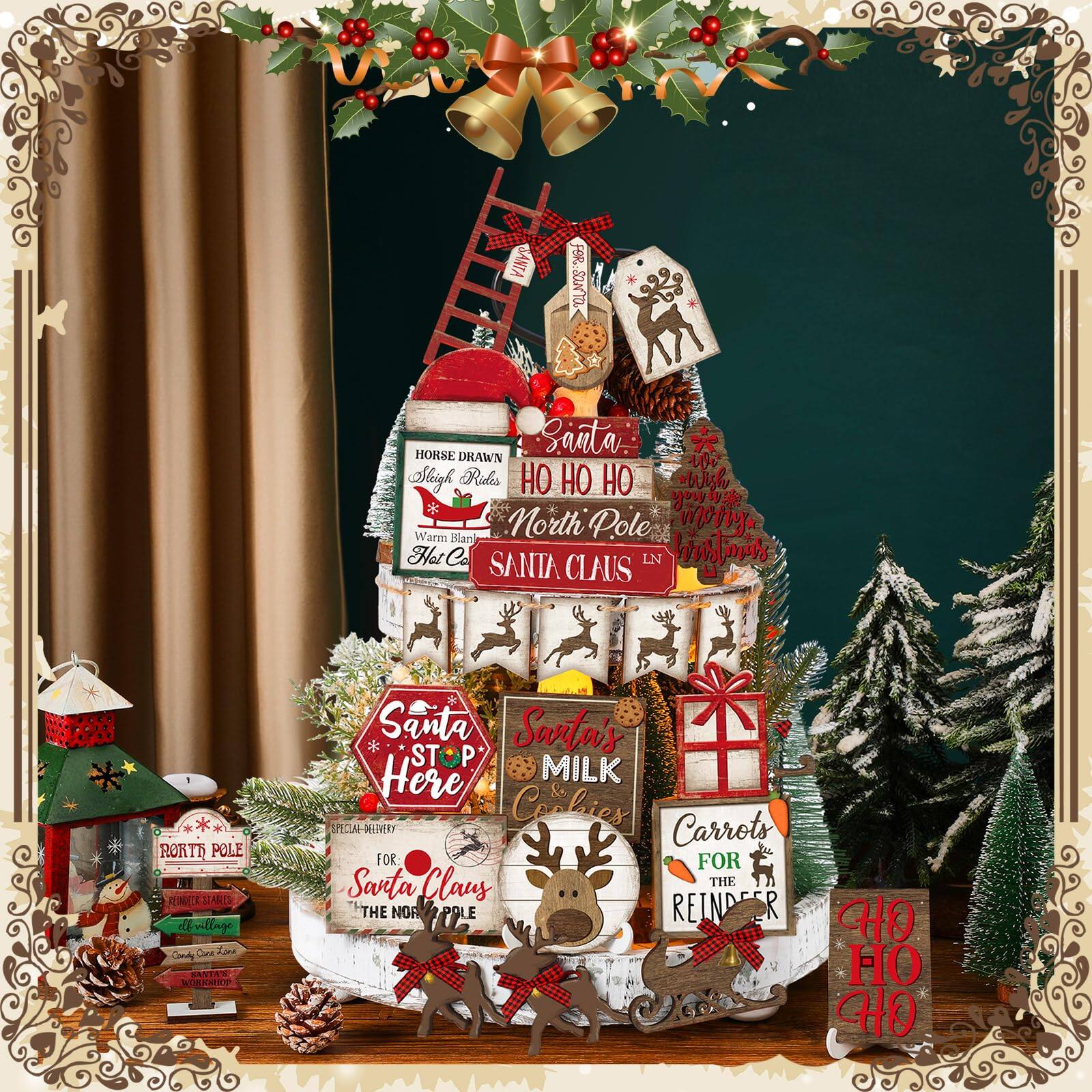 Paradigms Interiors 23 Christmas Tiered Tray Decor Snowman Farmhouse ...