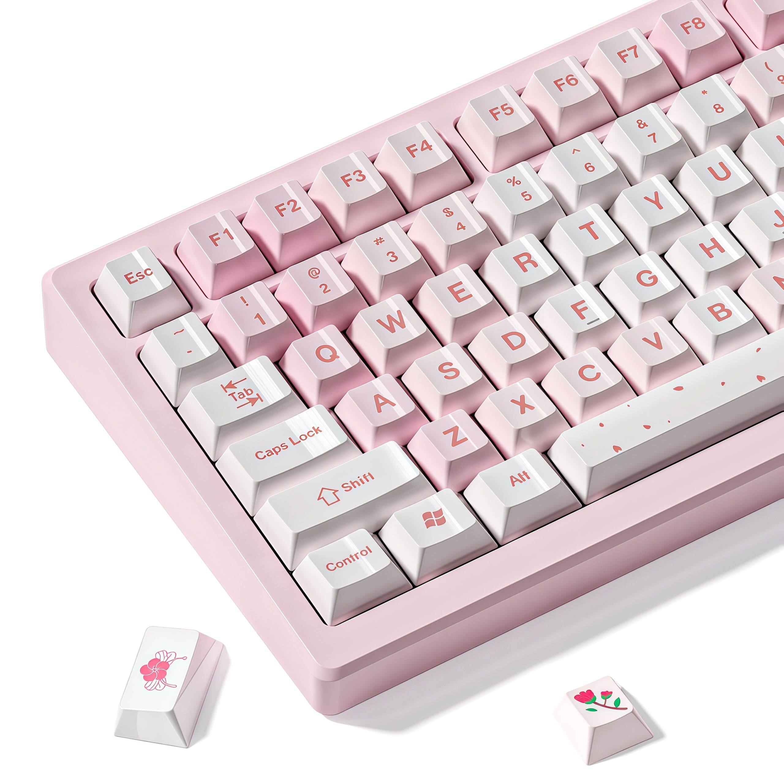 Earthley Blooms - Brown Pbt Keycaps Xda Profile Cute Key Caps Dye ...