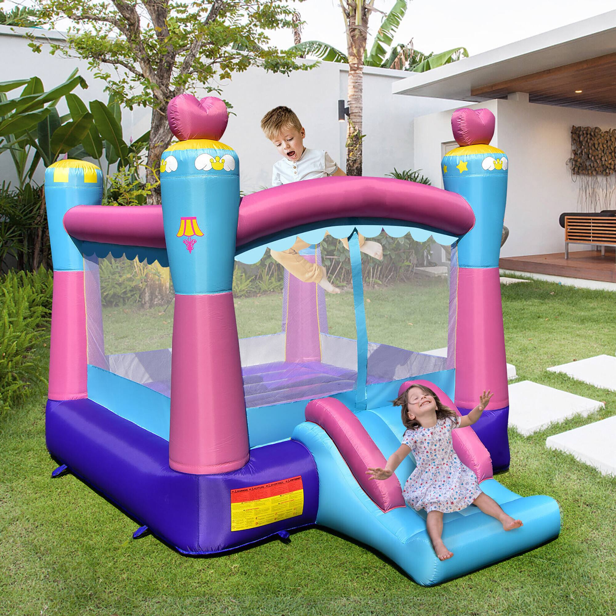 Gymax Inflatable Bounce House 3 in 1 Princess Theme Inflatable Castle w ...