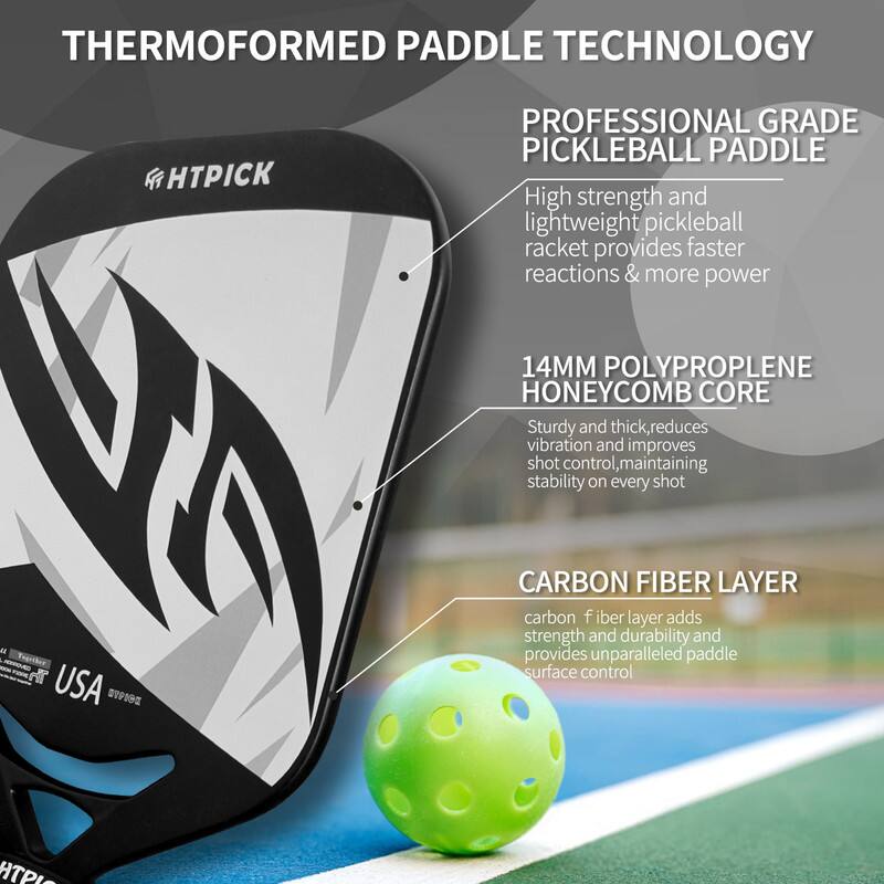 Aukfa Carbon Fiber Pickleball Racket 14mm PP Core, UV Frosting, Heat ...
